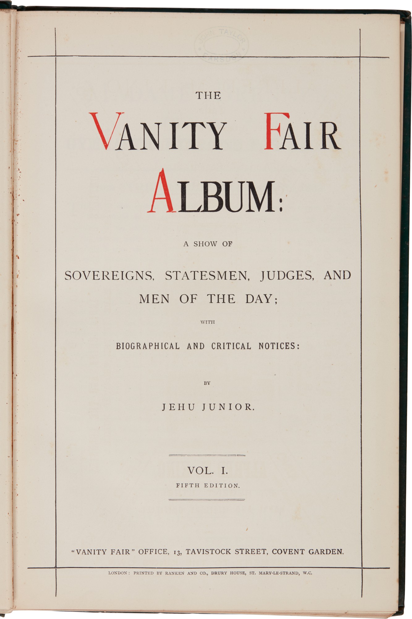 Vanity Fair, 25 volumes, 1869-1893 | Books and Manuscripts: 19th and ...