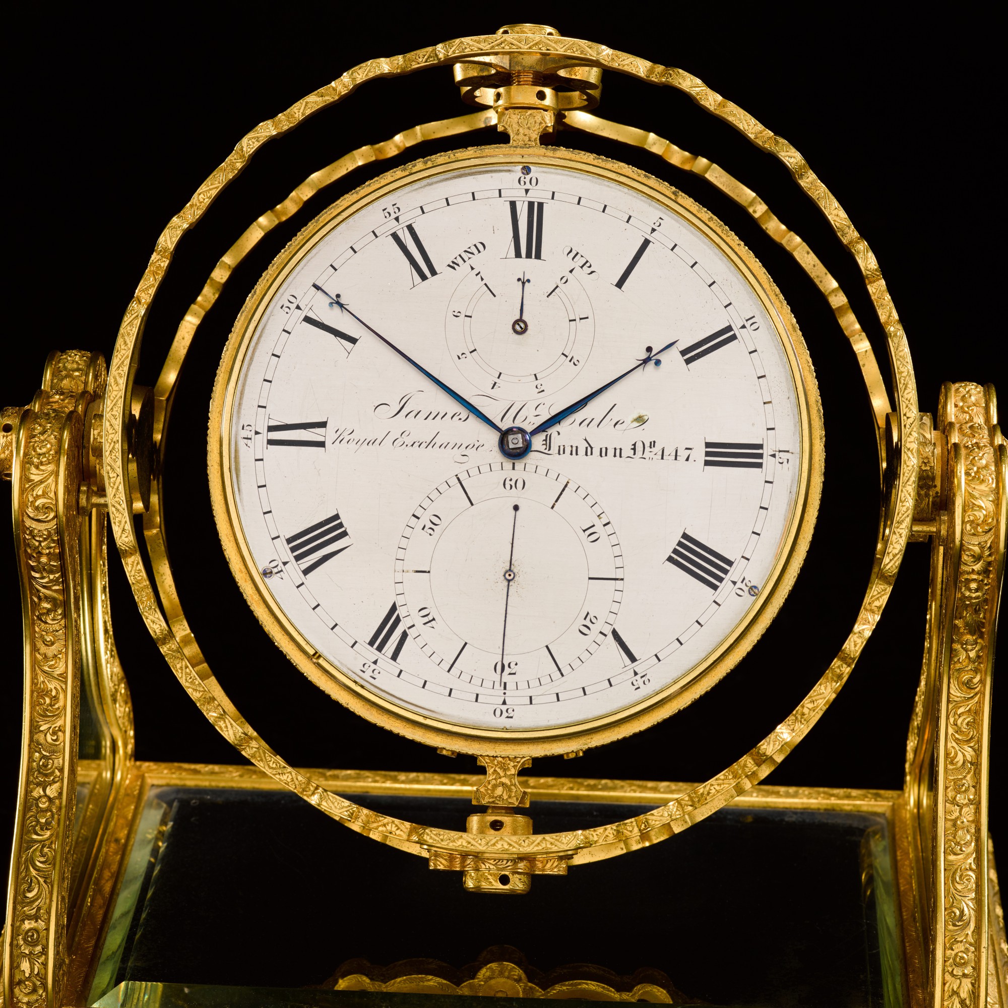 James McCabe No.447. An engraved gilt-brass eight-day desk chronometer ...