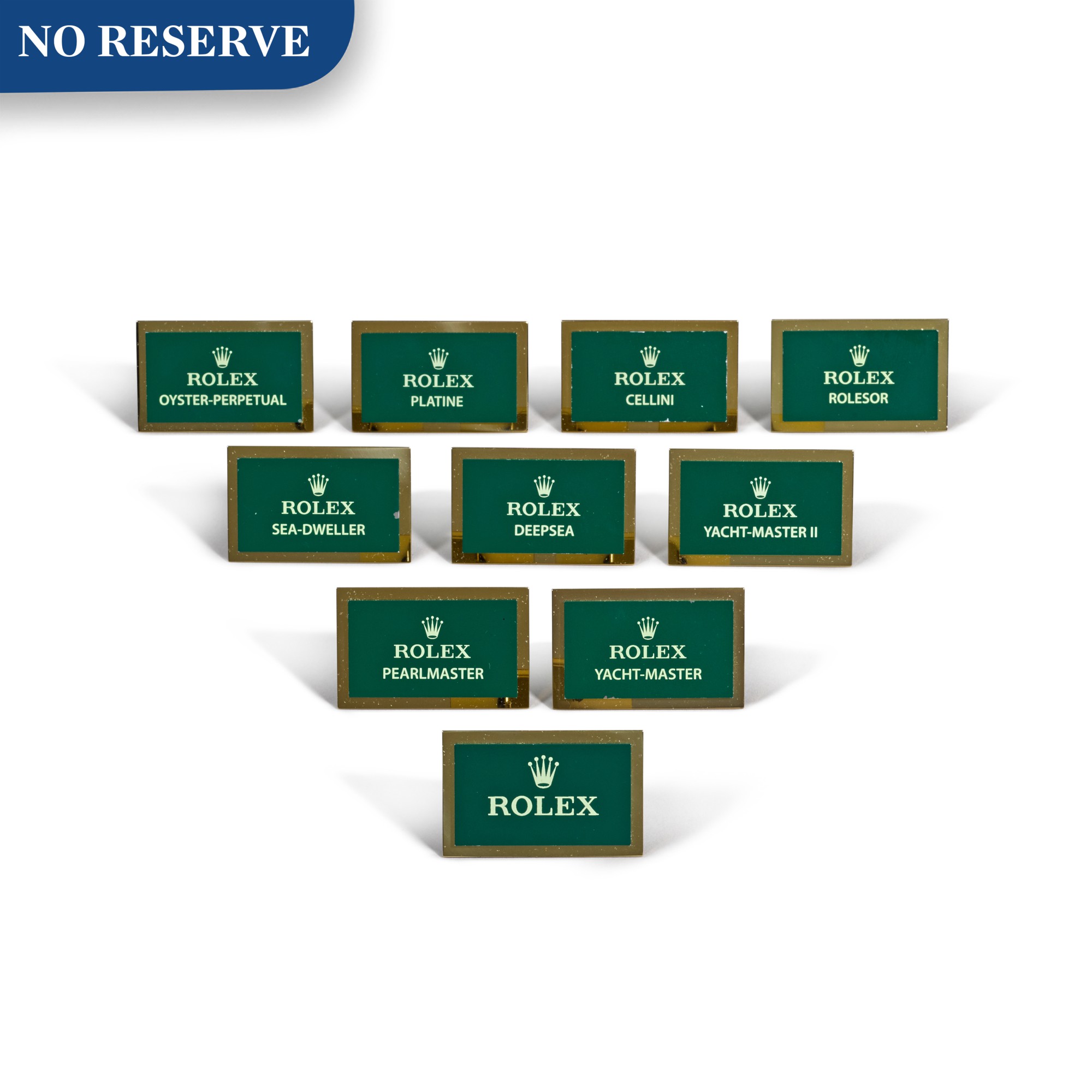 TEN BRASS-FINISH DISPLAY SIGNS | Watches Weekly | London | 2020 | Sotheby's