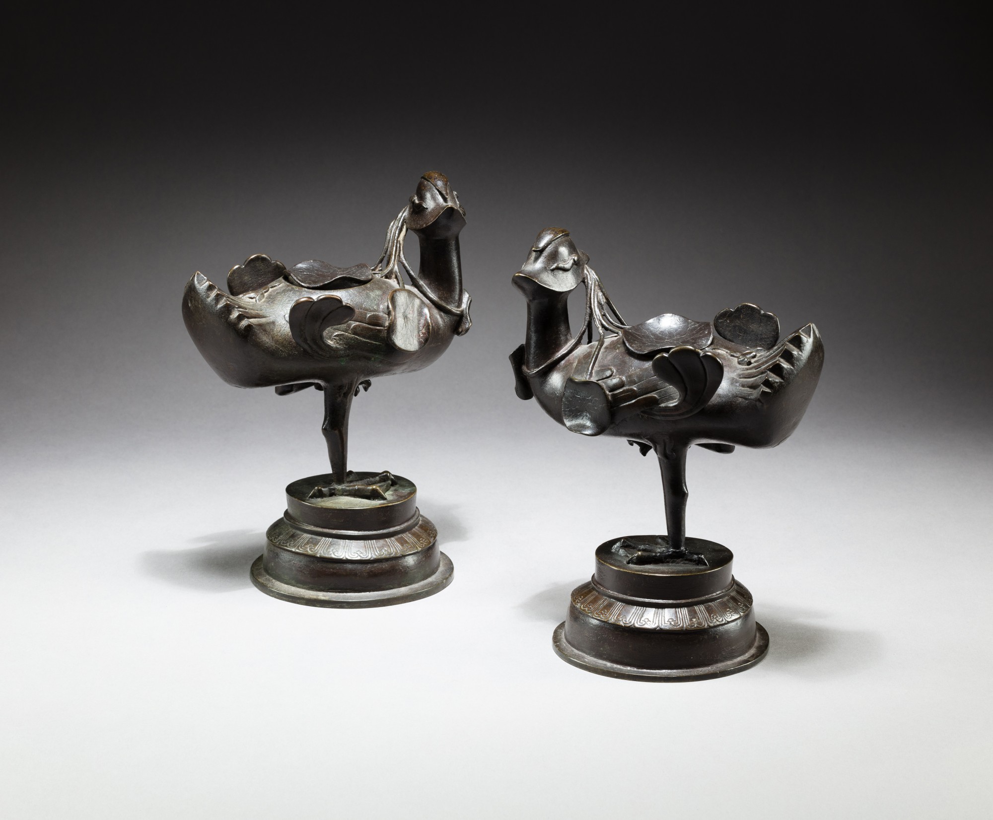 A pair of bronze ‘mandarin ducks’ incense burners 17th century | 十七世紀 ...