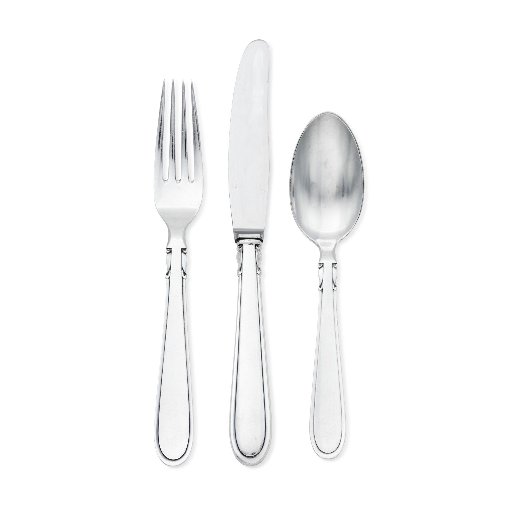 An extensive Danish silver Thread pattern flatware service, Cohr ...