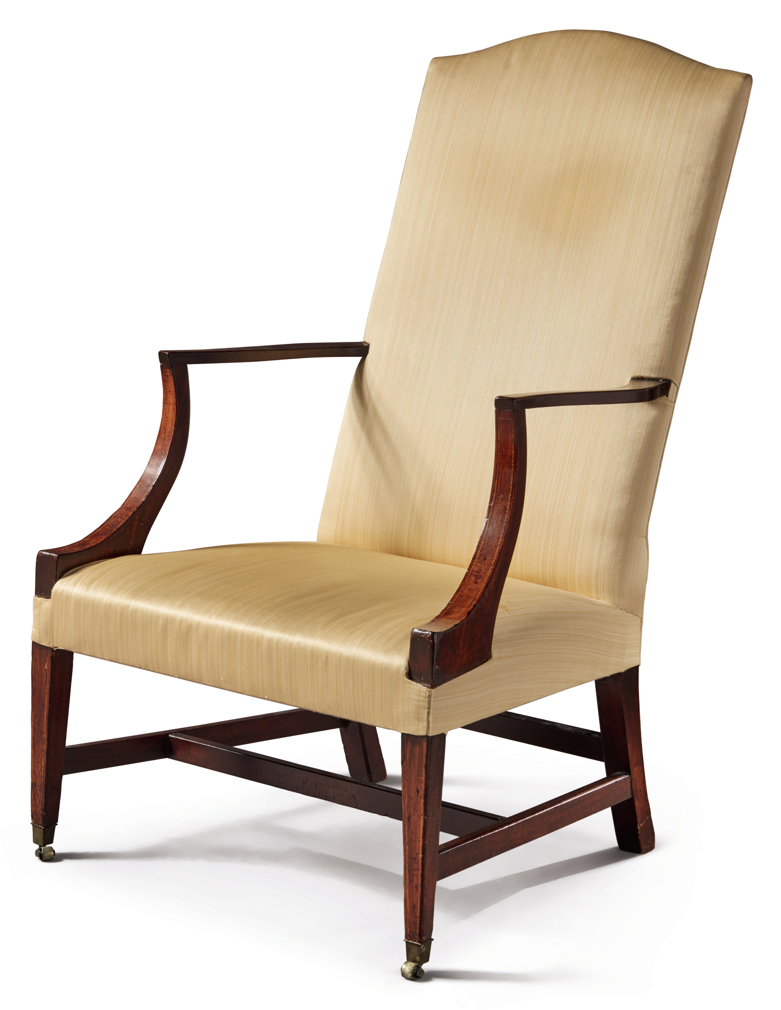 VERY FINE FEDERAL INLAID MAHOGANY LOLLING CHAIR, NEW ENGLAND, CIRCA ...