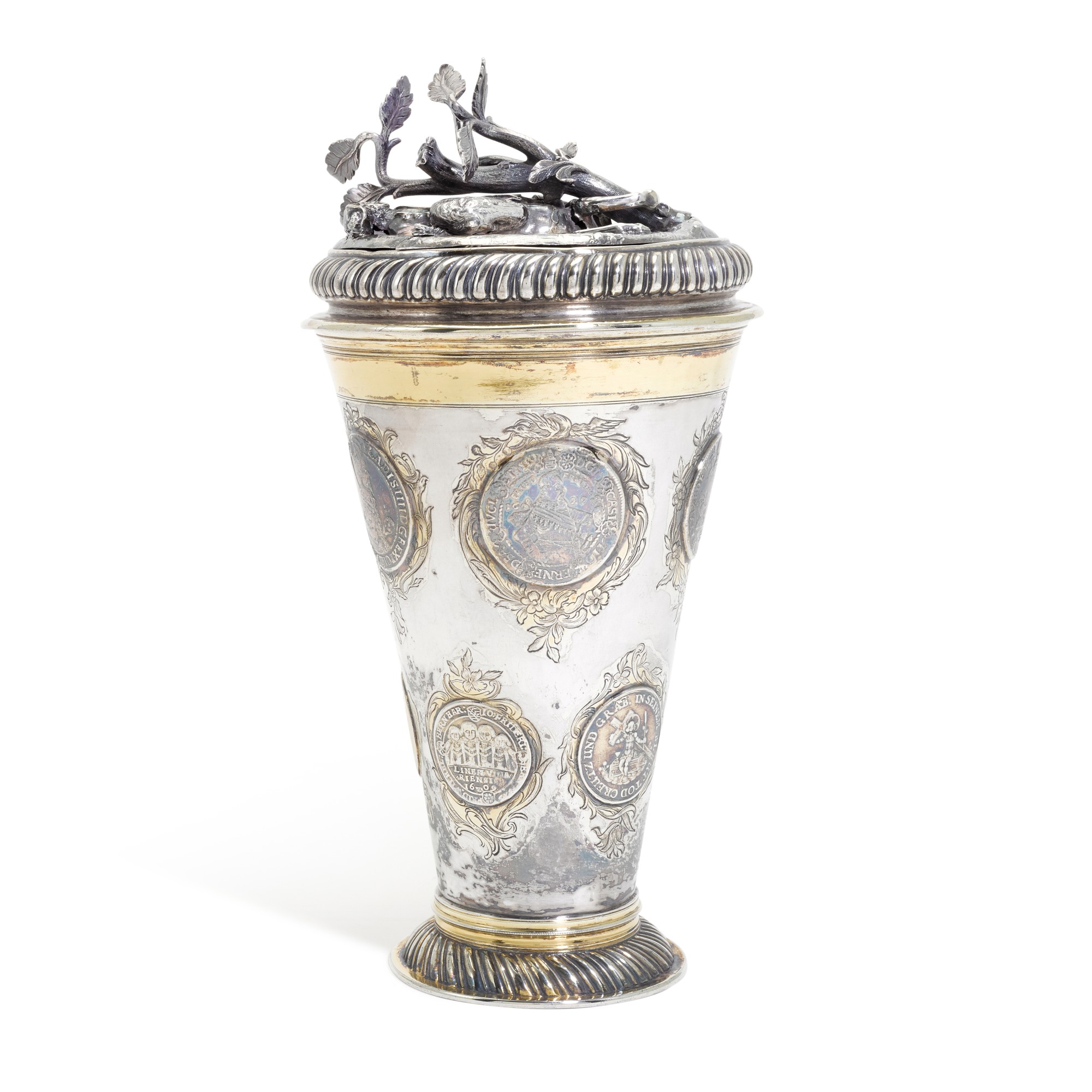 A Baltic parcel-gilt silver beaker and cover, Michael Kresner III ...