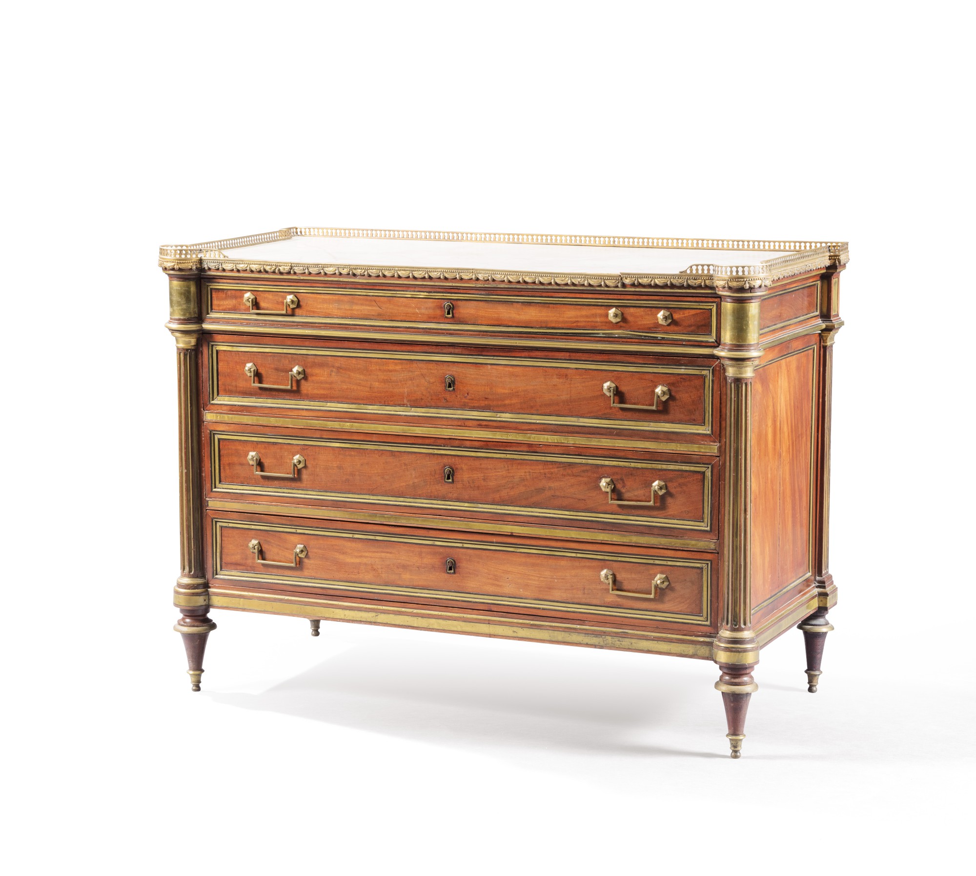 A Louis XVI gilt-brass and mahogany commode, in the taste of Bernard ...