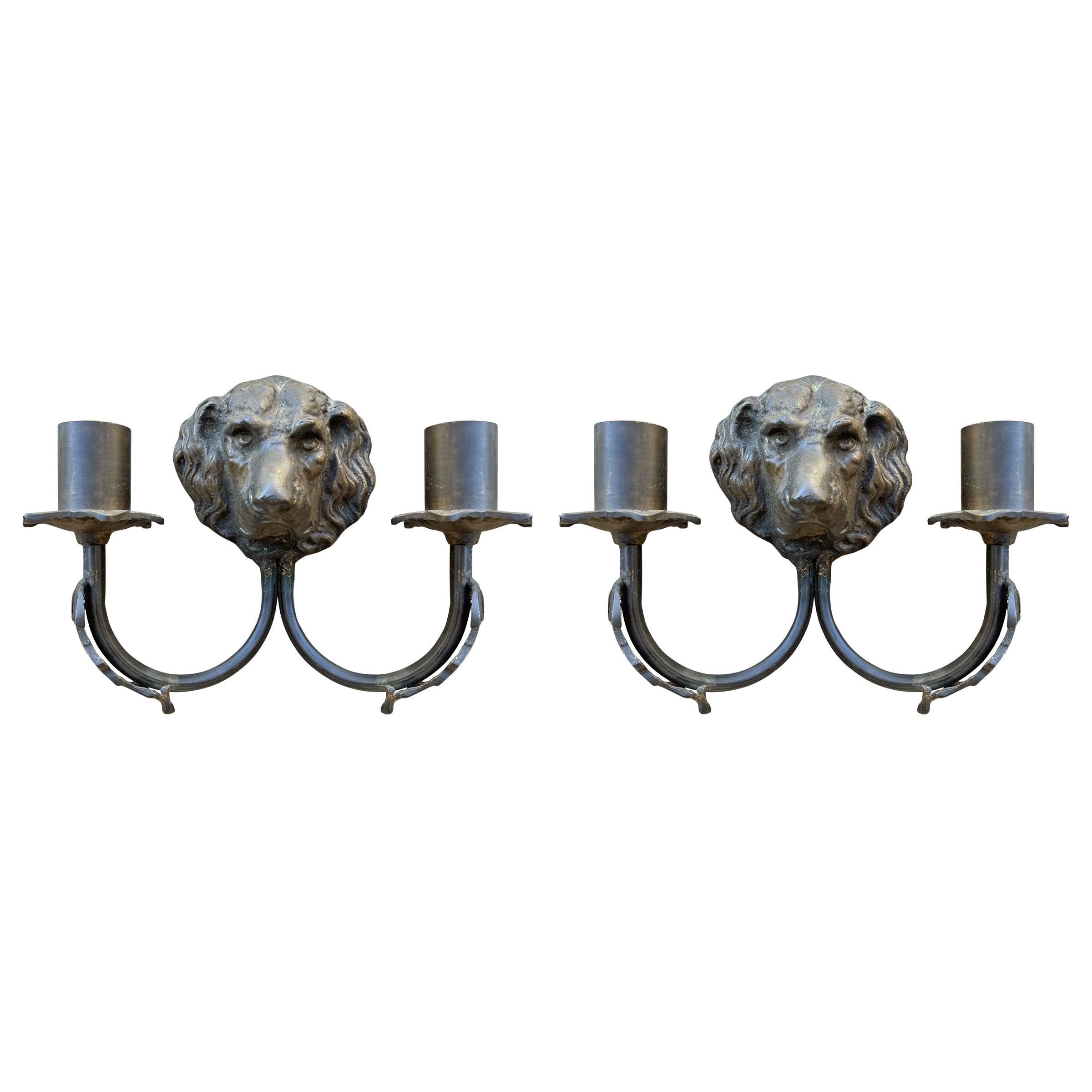 Vintage American Bronze Dog Wall Sconces Available For Immediate Sale ...