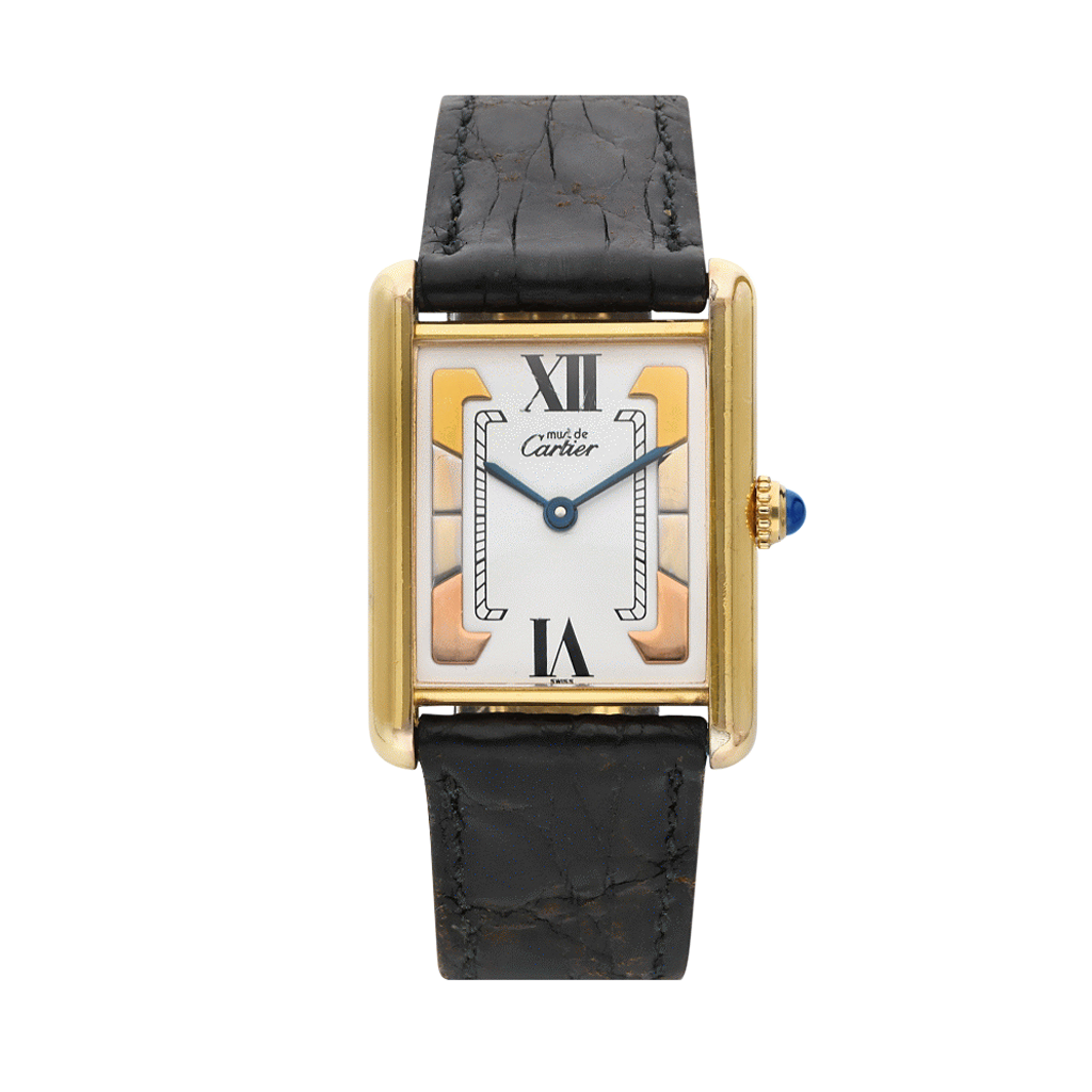 Cartier Vintage Tank Reference 119820, A Vermeil Plated Sterling Silver ...