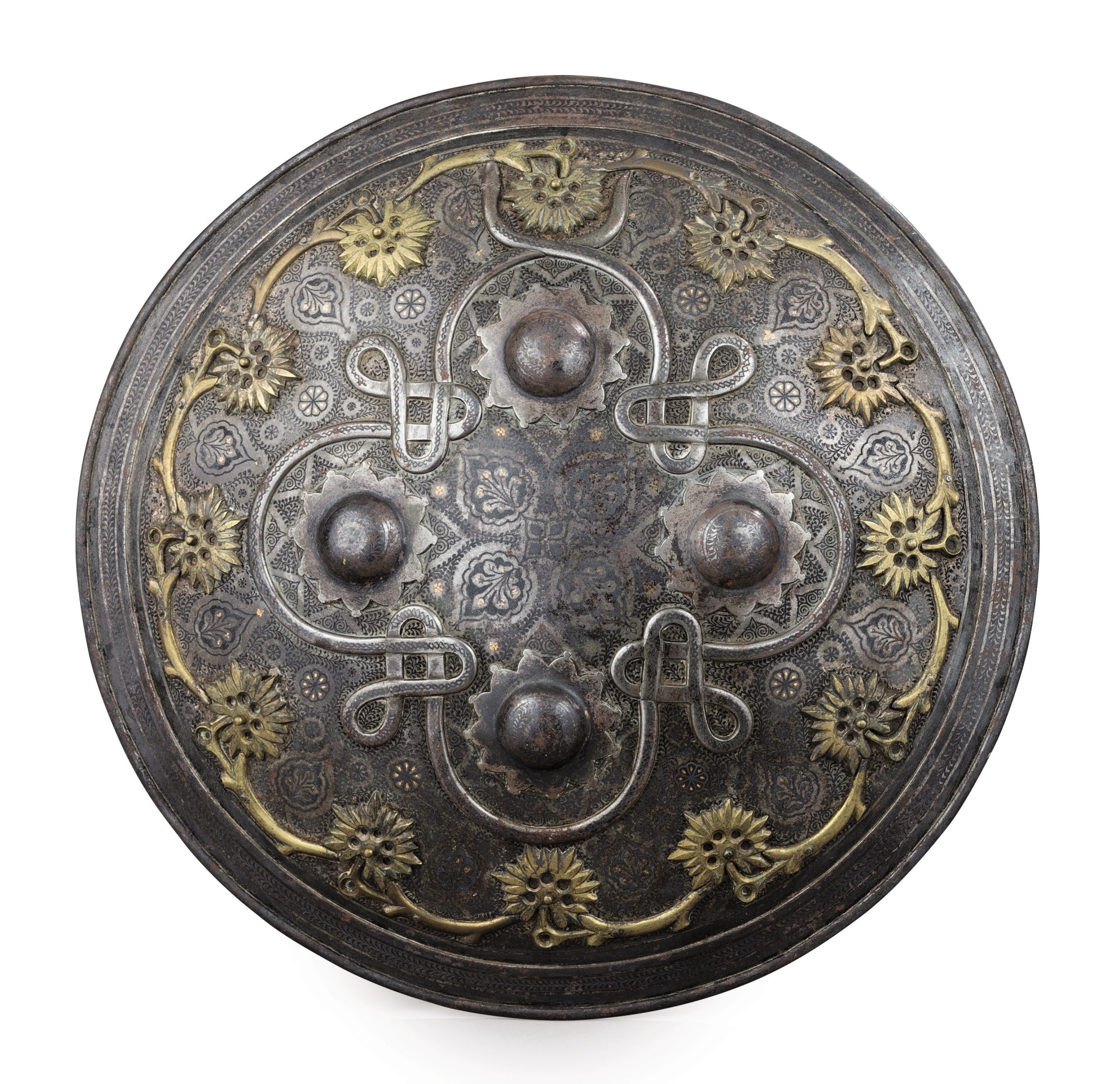 Two silver-damascened iron shields, India, 19th century | Doha / Paris ...