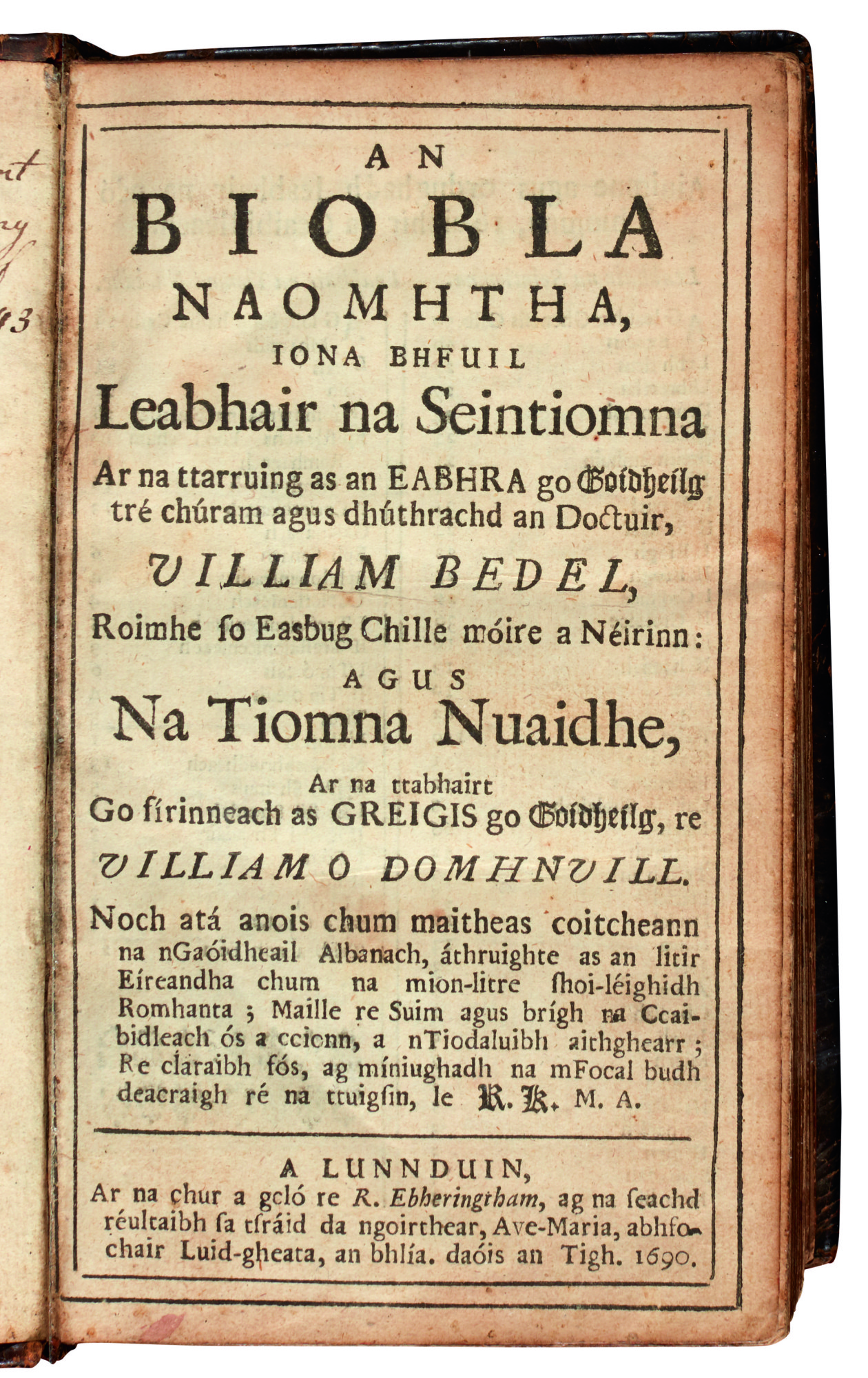 BIBLE, Irish | 1690 | English Literature, History, Children’s Books and ...
