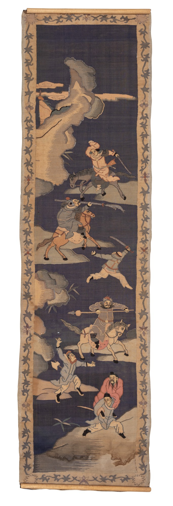 A set of four kesi depicting battle scenes, Qing dynasty, 19th century ...