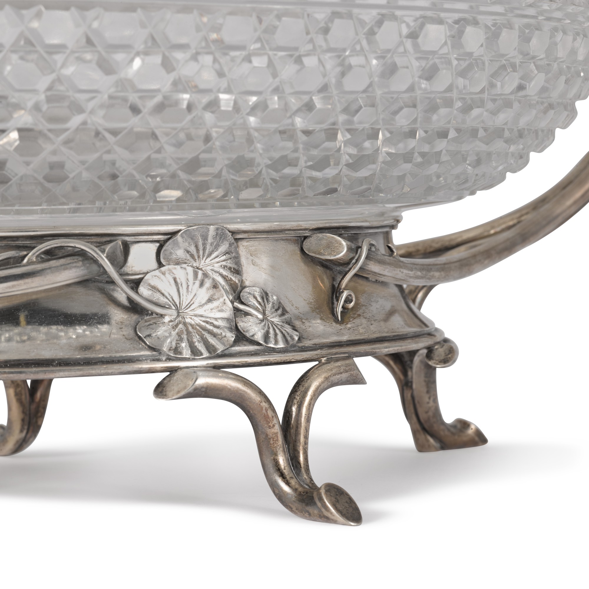 A Fabergé silver-mounted cut-glass centrepiece, Moscow, 1908-1917 ...
