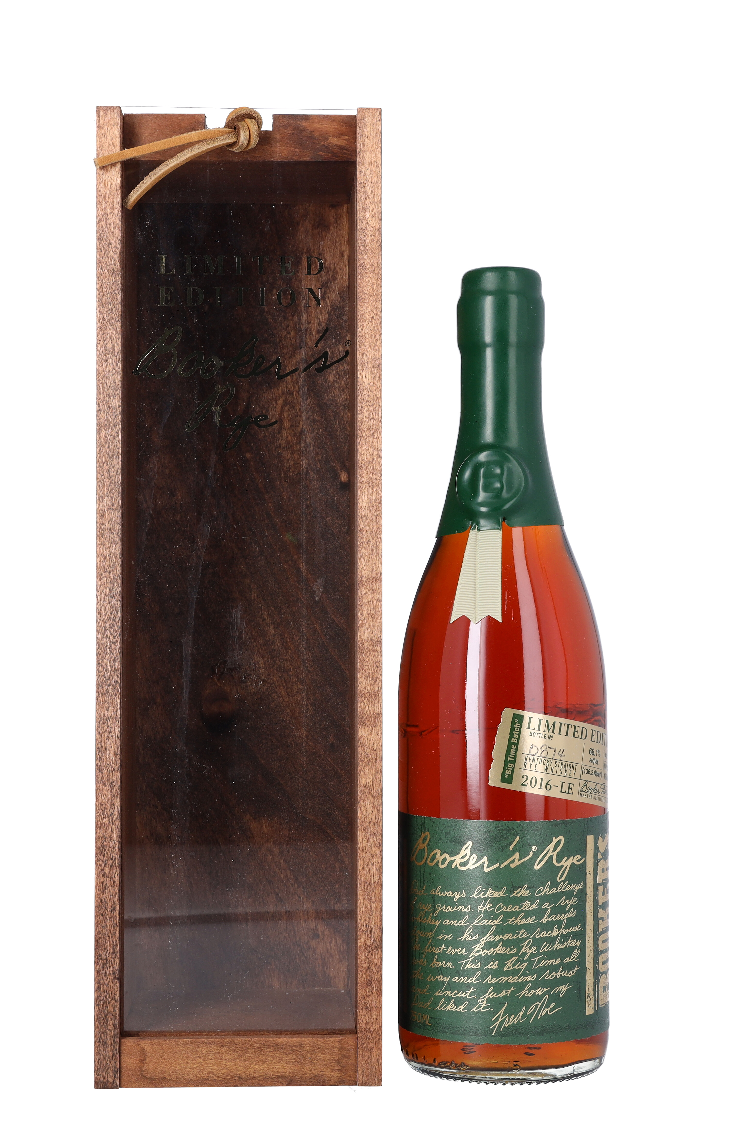 Booker's Rye 13 Year Old Big Time Batch 68.1 abv NV (1 BT75) | Bourbon ...