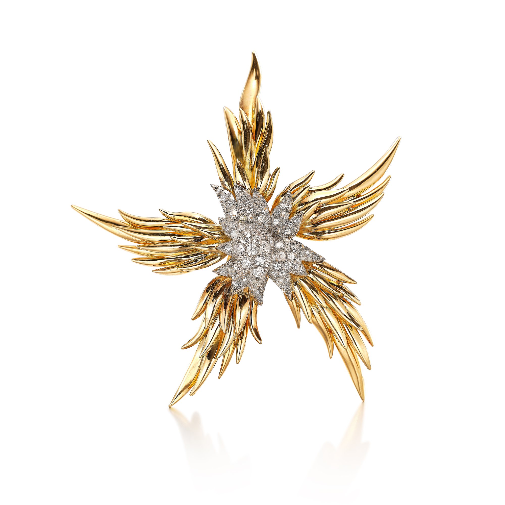 'Paris Flame' Diamond Brooch | Schlumberger 鑲嵌 | 鑽石 胸針 | Magnificent ...