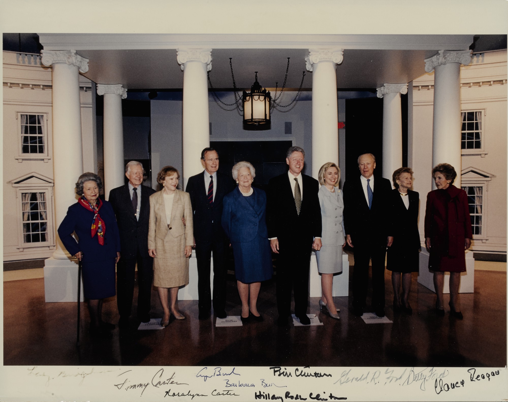 Presidents of the United States. Color photograph, signed by four ...