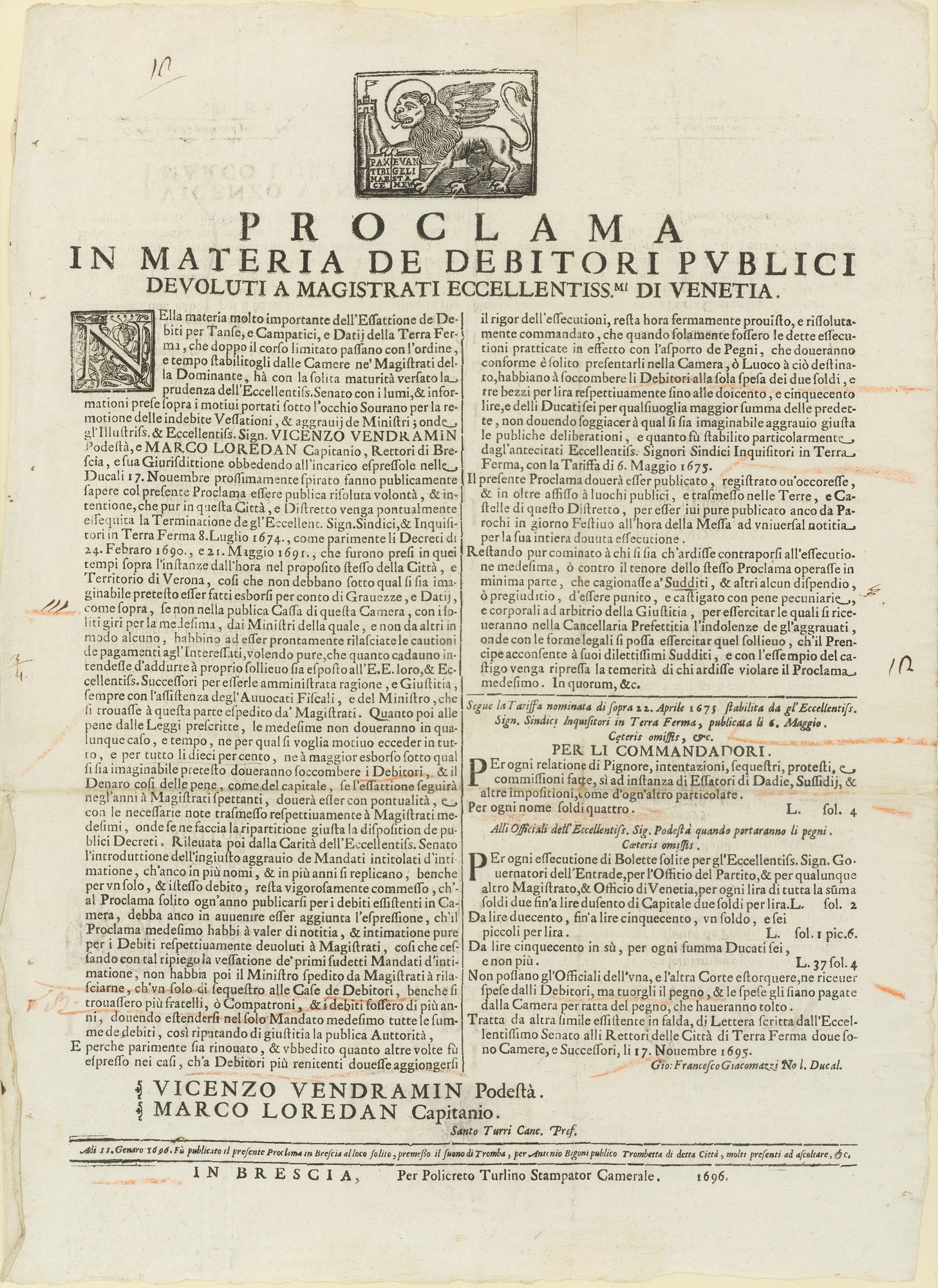 7 editti e proclami, vari luoghi (1696-1848) | Antiquarian Books ...