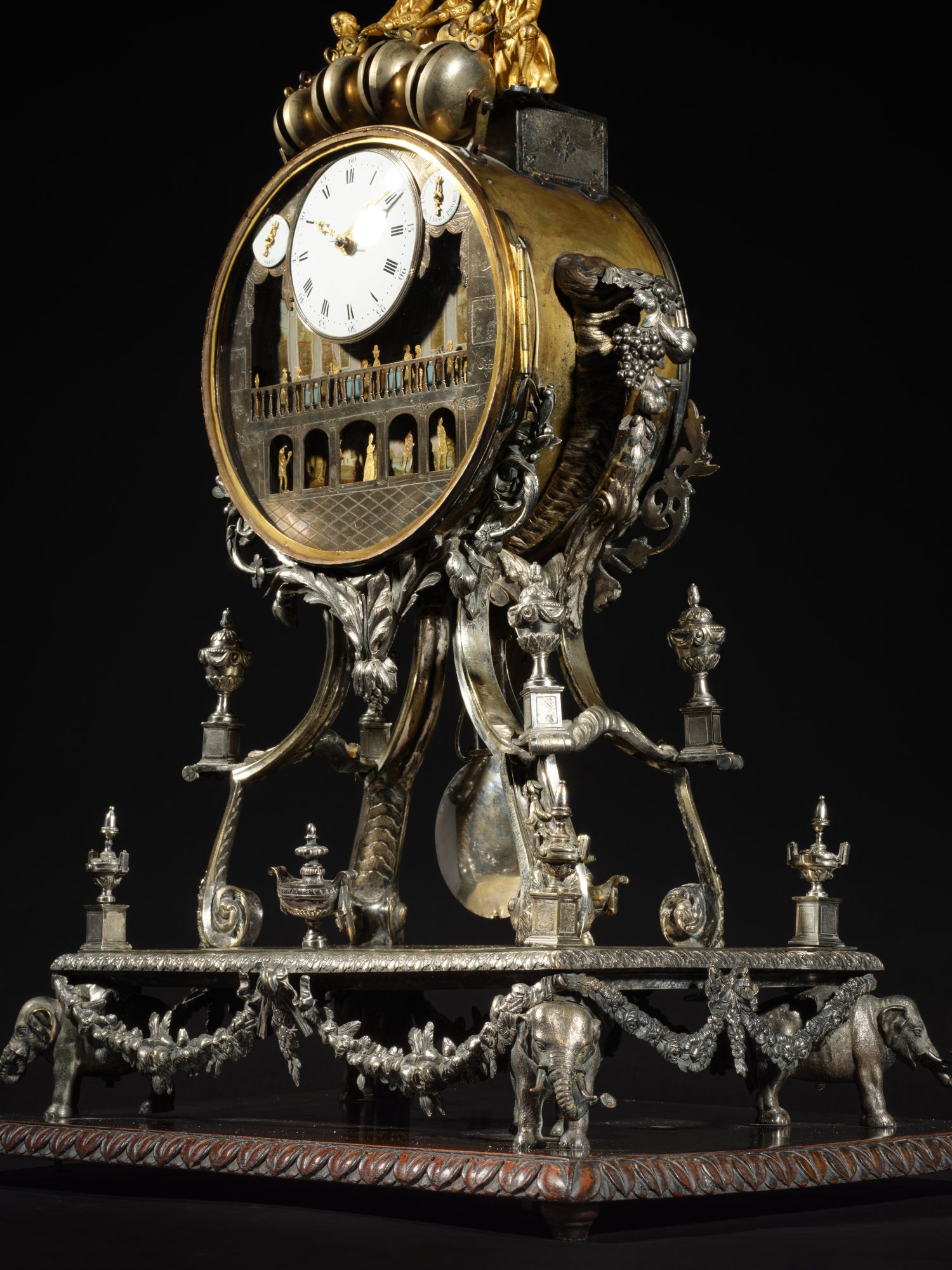 A George III Silvered and Gilt Bronze and Silvered Metal Quarter ...