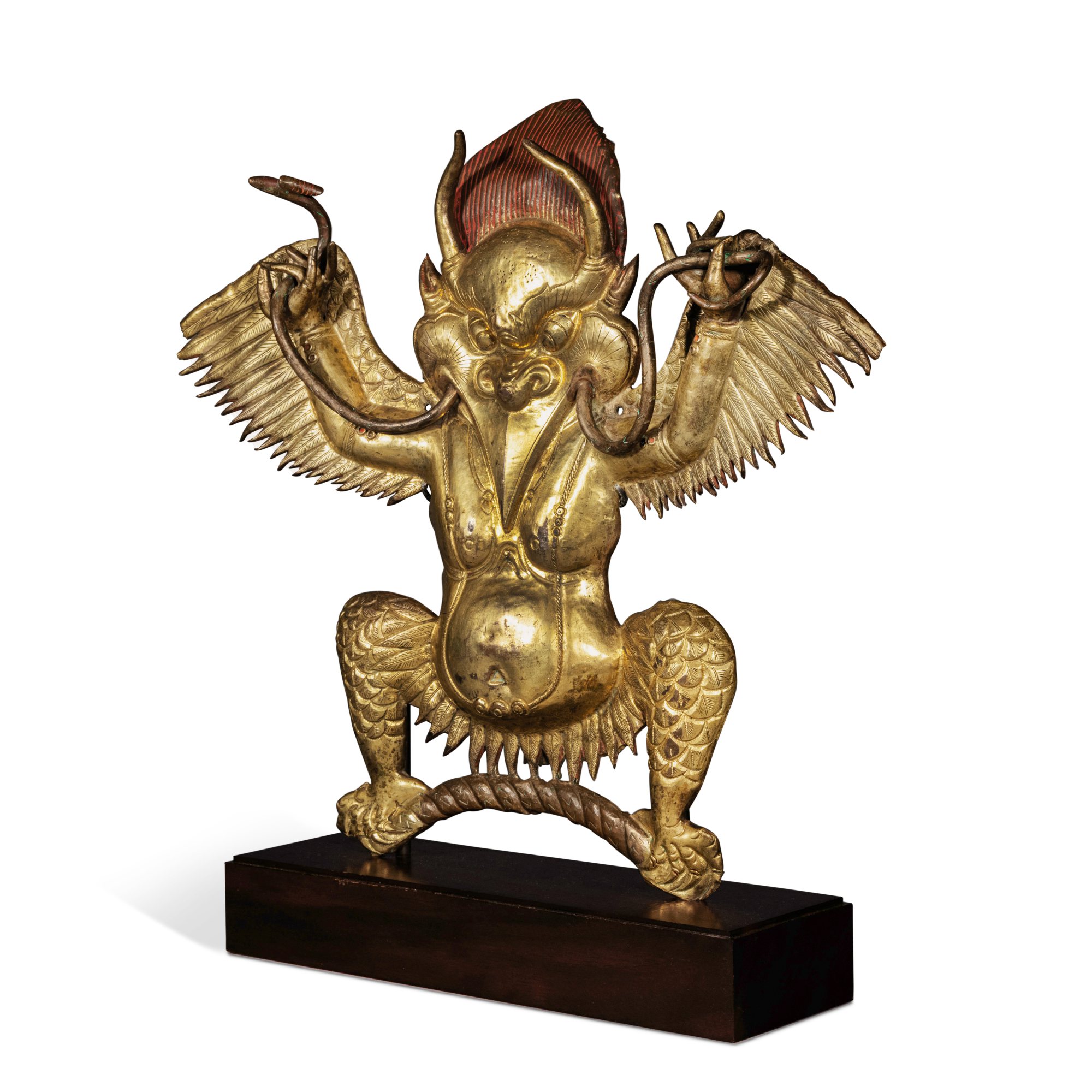 A large gilt-bronze 'Garuda' fitting, Nepal, 19th century | 尼泊爾 十九世紀 ...