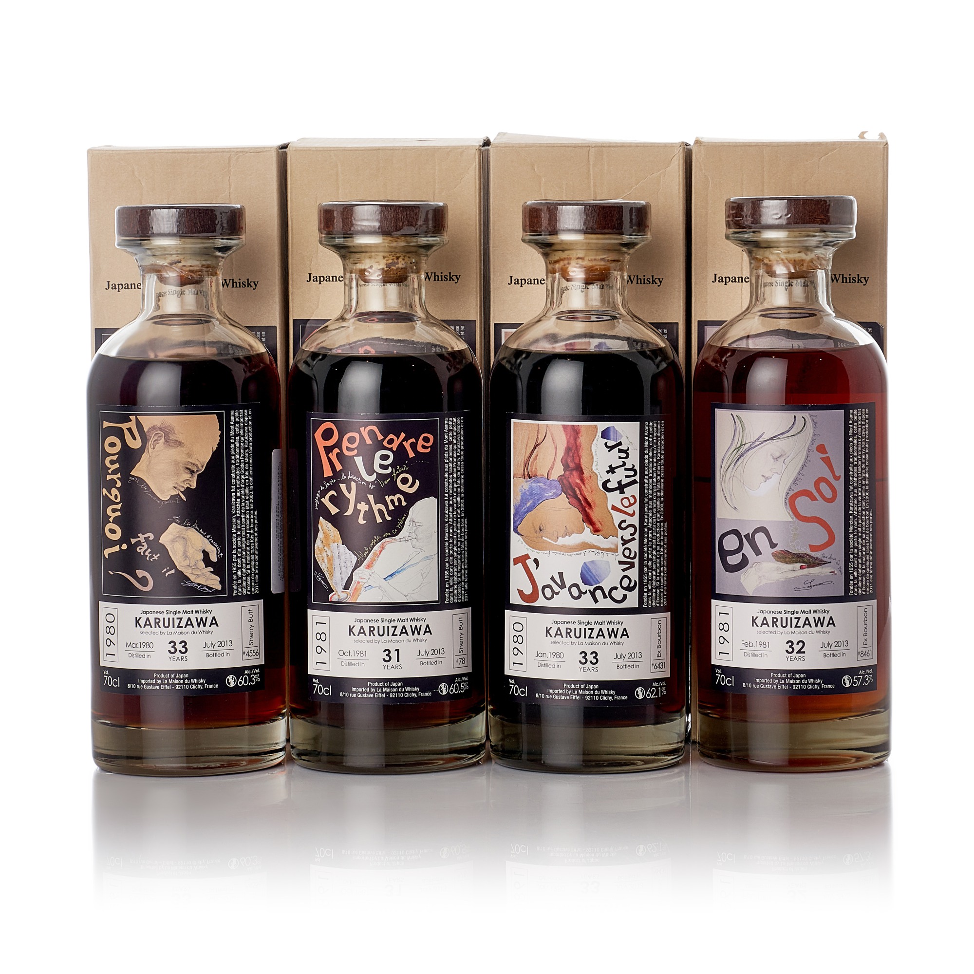 輕井澤 Karuizawa Single Cask Toulouse Lautrec Set 1980-1981 (4 BT70 ...