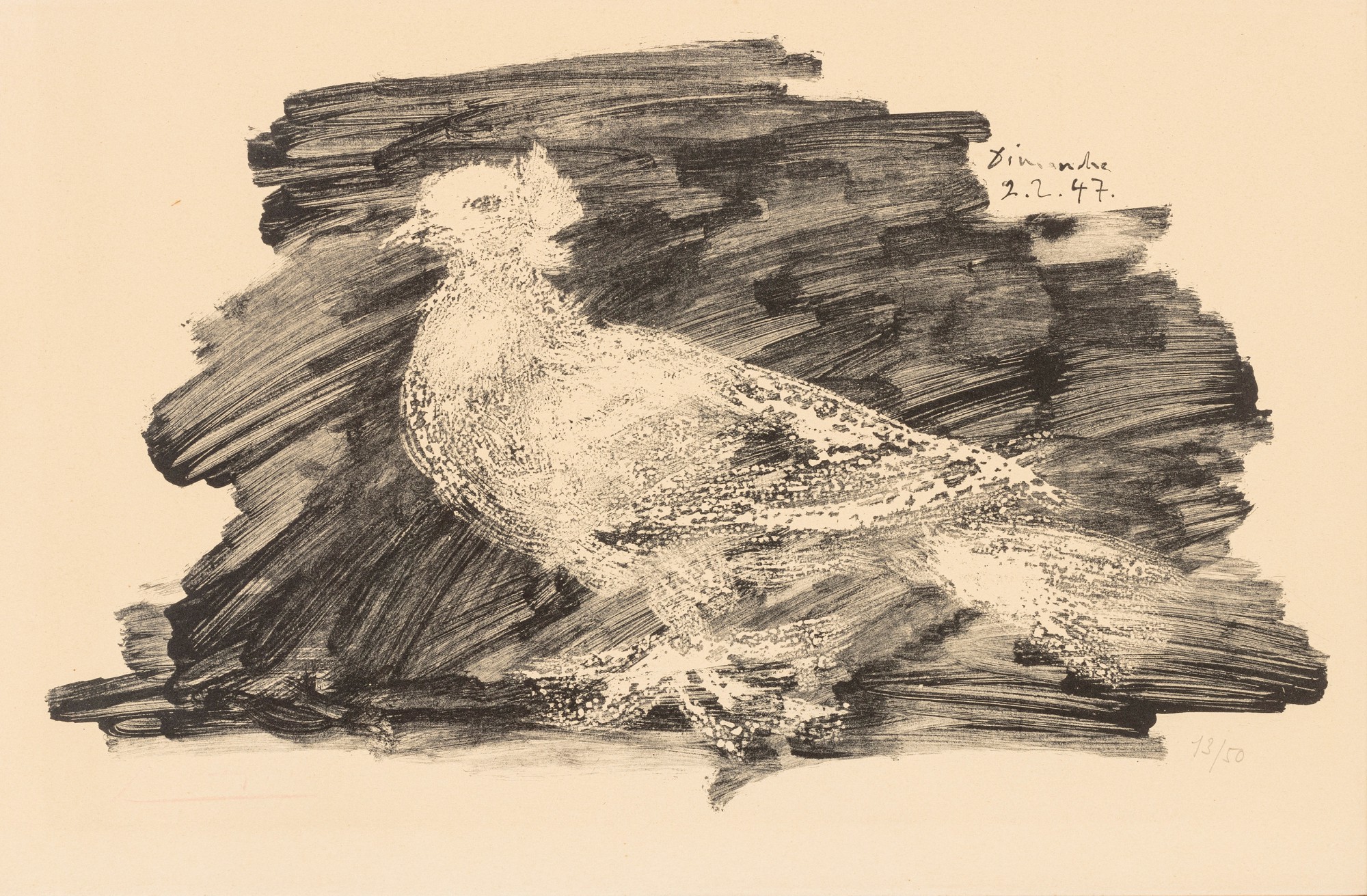 PABLO PICASSO | PIGEON AU FOND GRIS (B. 418; M. 64) | Prints ...