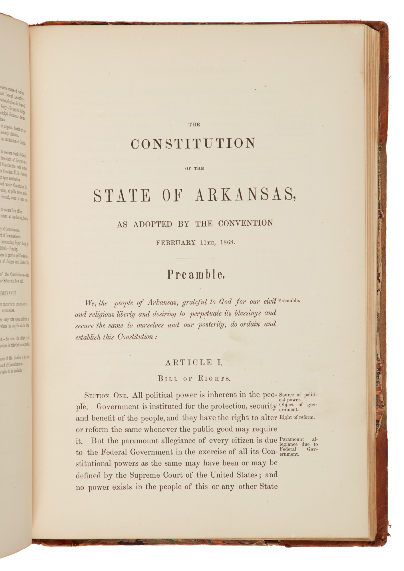 Arkansas | Another copy of the Reconstruction constitution, with an ...