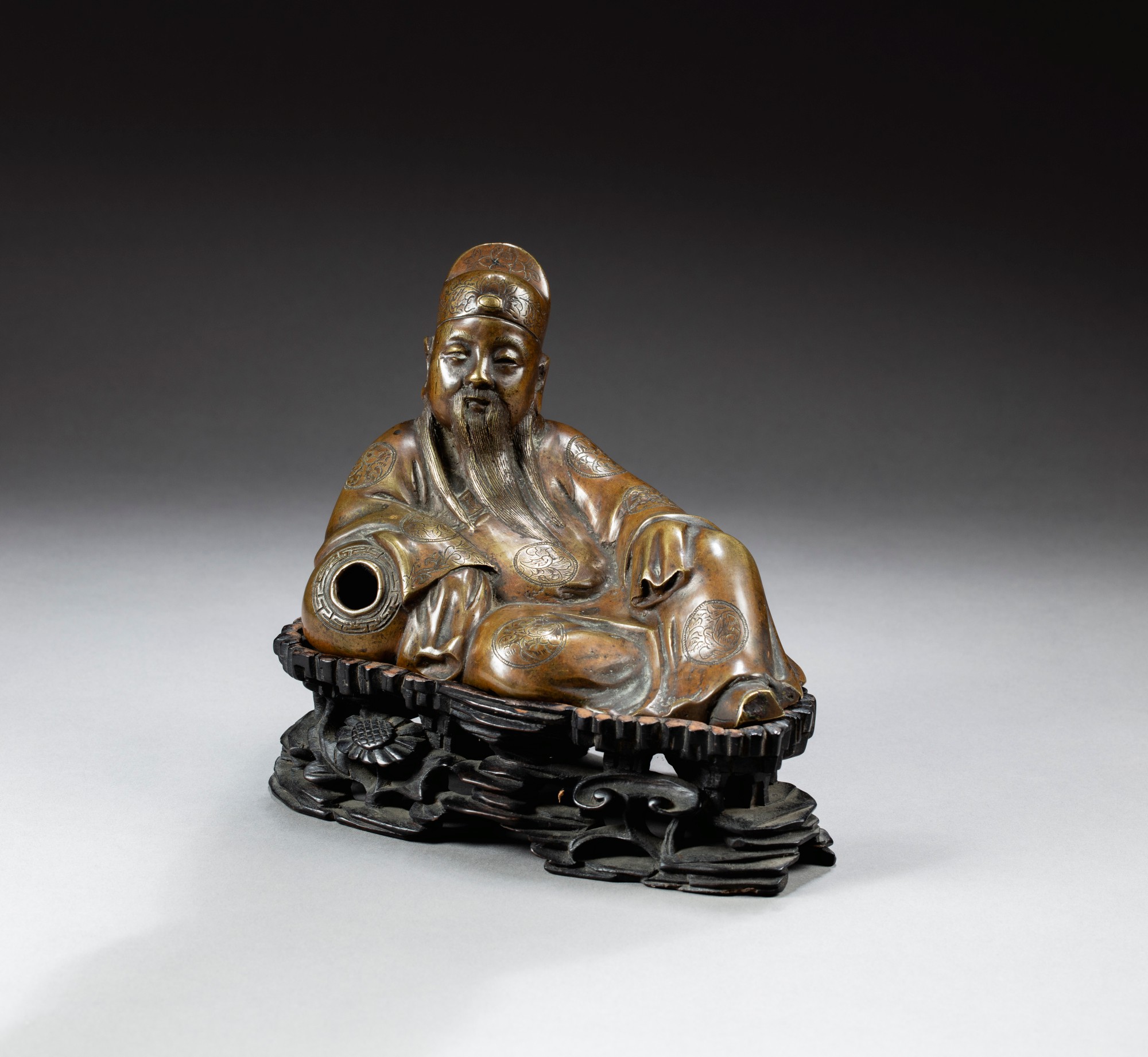 A bronze figure of poet Li Bai Qing dynasty, 17th-18th century ...