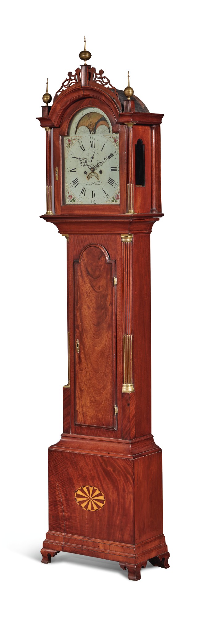 Fine Federal Inlaid and Figured Mahogany Tall-Case Clock, works by Aaron Willard (1757-1844 ...