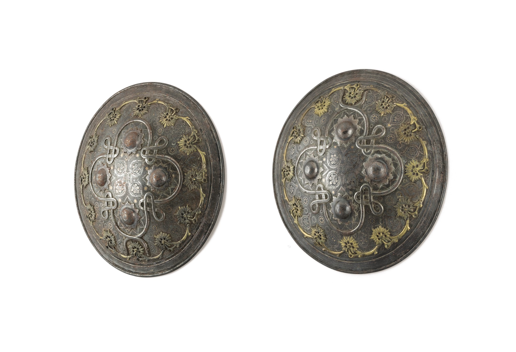 Two silver-damascened iron shields, India, 19th century | Doha / Paris ...