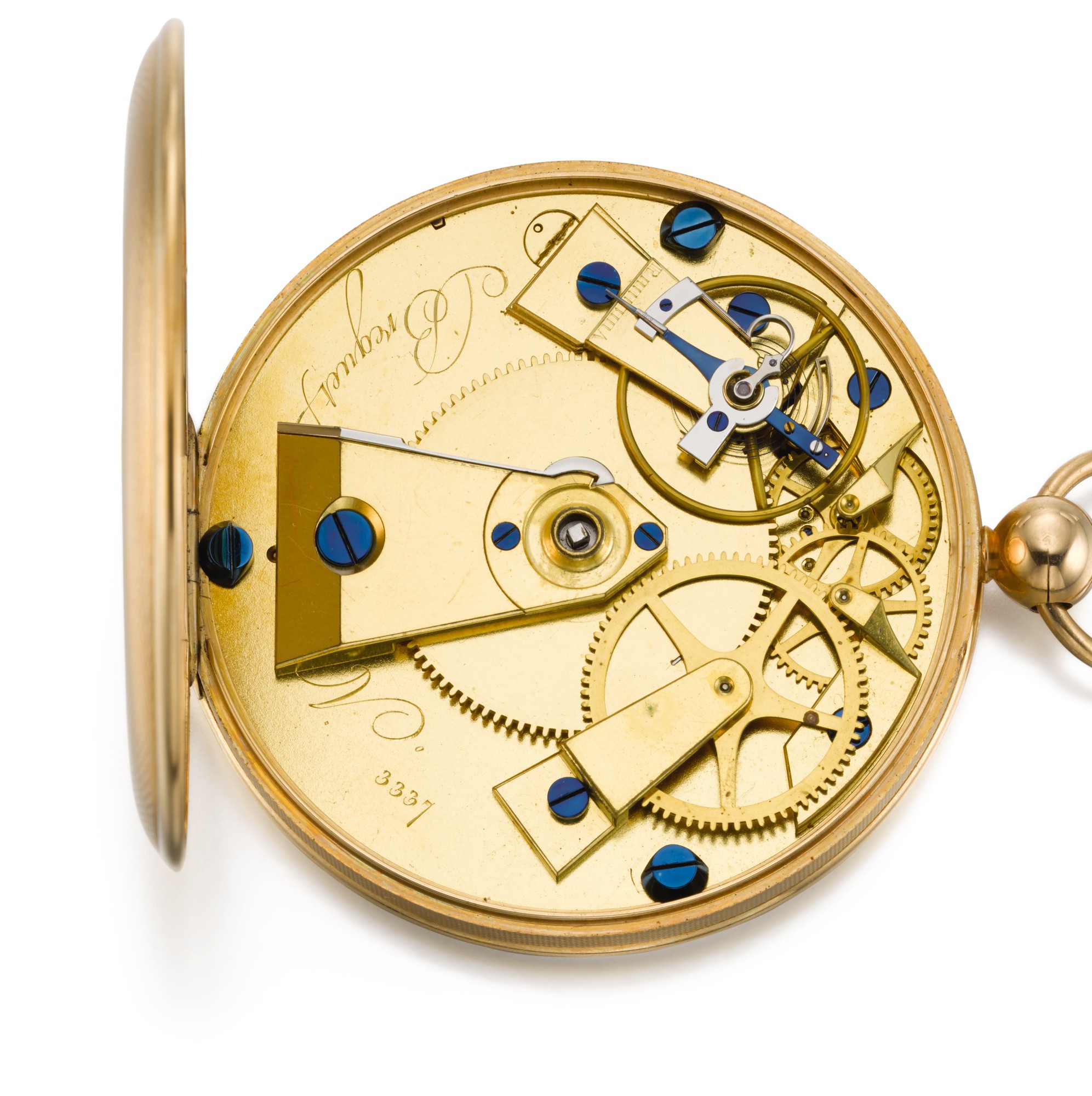 BREGUET ET FILS [ 寶璣] | A LARGE GOLD RUBY CYLINDER SINGLE HANDED WATCH ...