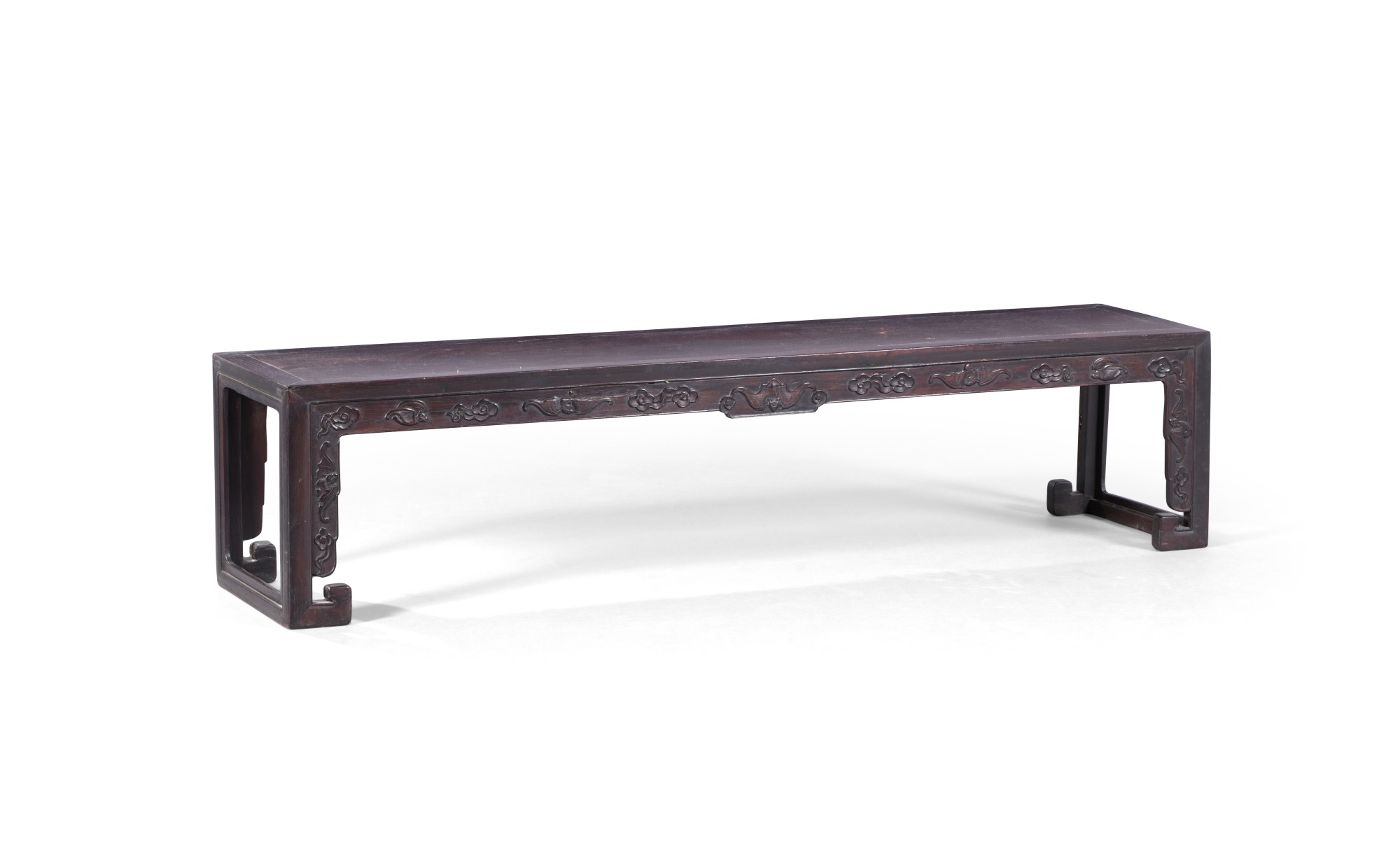 A hongmu low bench carved with bats and clouds Late Qing dynasty | 清晚期 ...