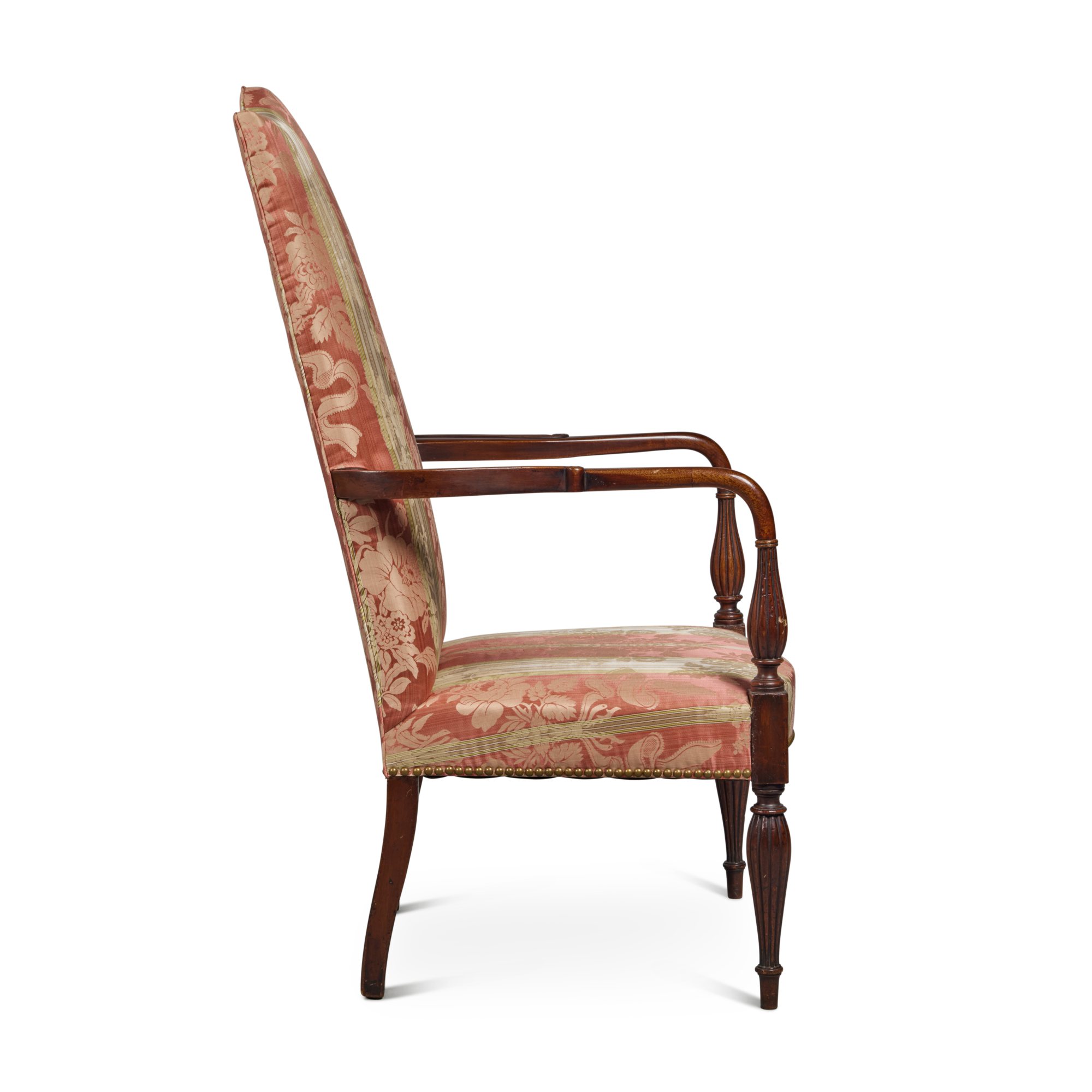 A Fine and Rare Federal Carved Mahogany Lolling Chair, Portsmouth, New ...