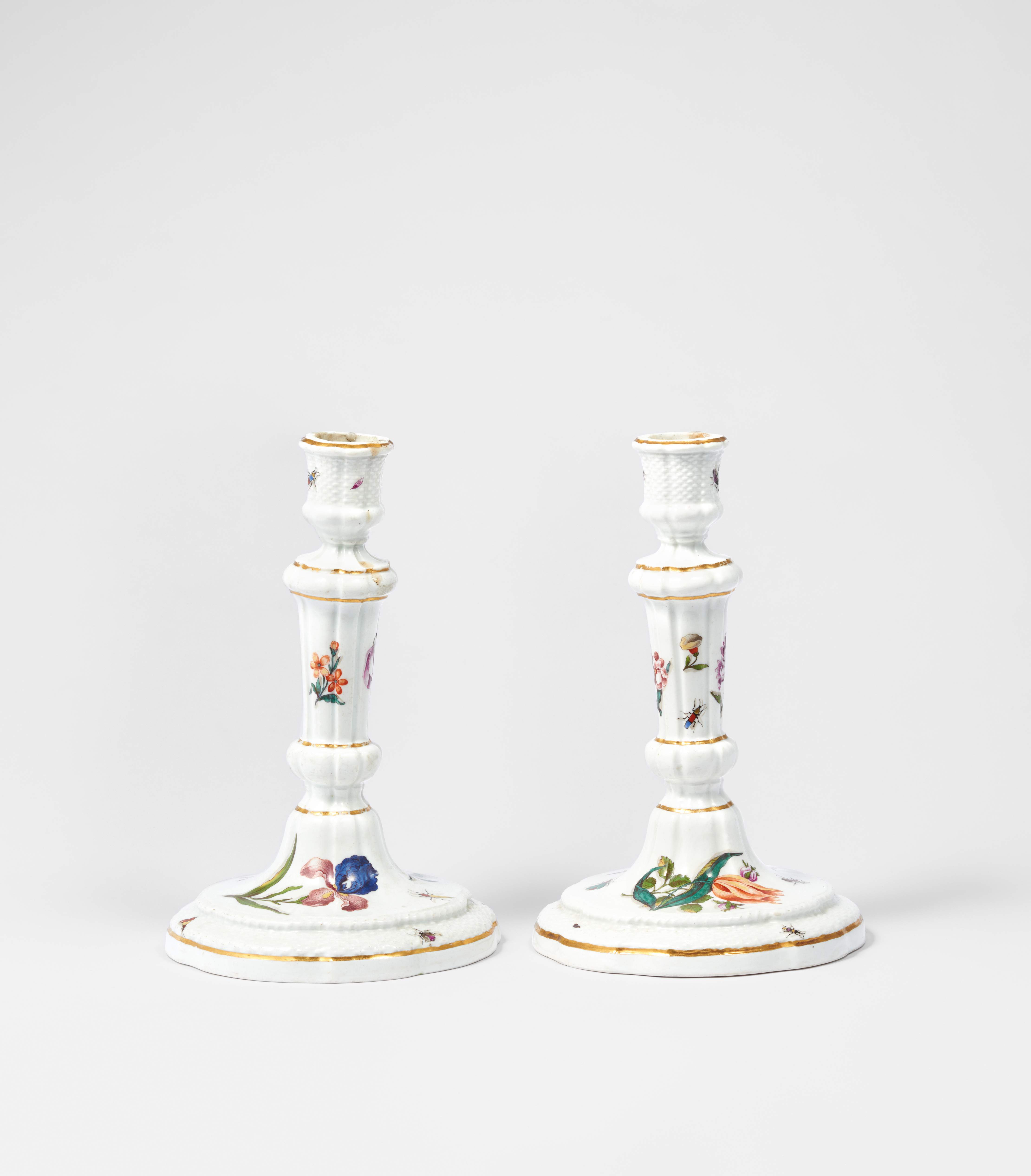 A Pair of Meissen Ozier-Moulded Candlesticks, Circa 1740 | Durch Feuer ...