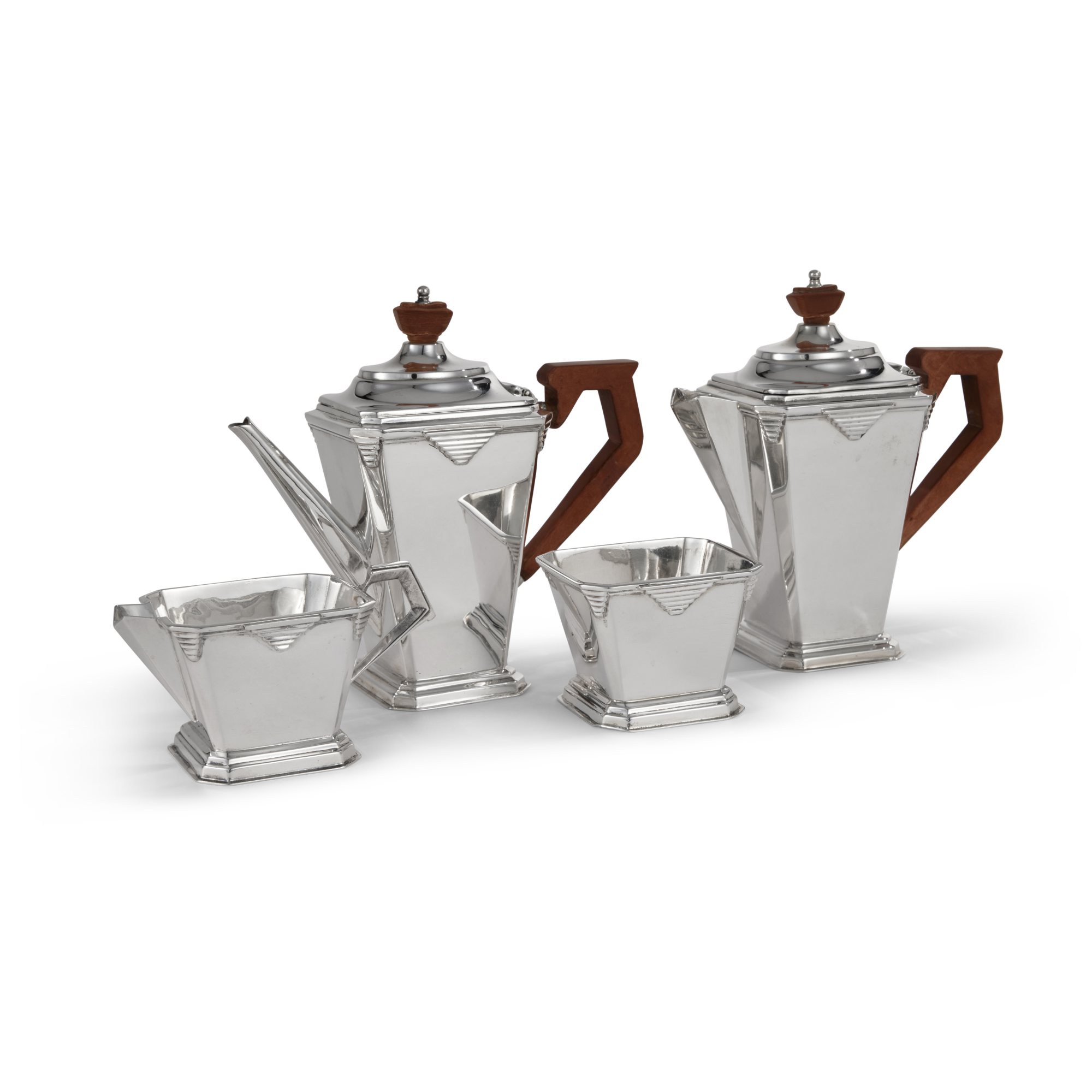 An English Silver Four-Piece Breakfast Tea Set, Goldsmiths ...