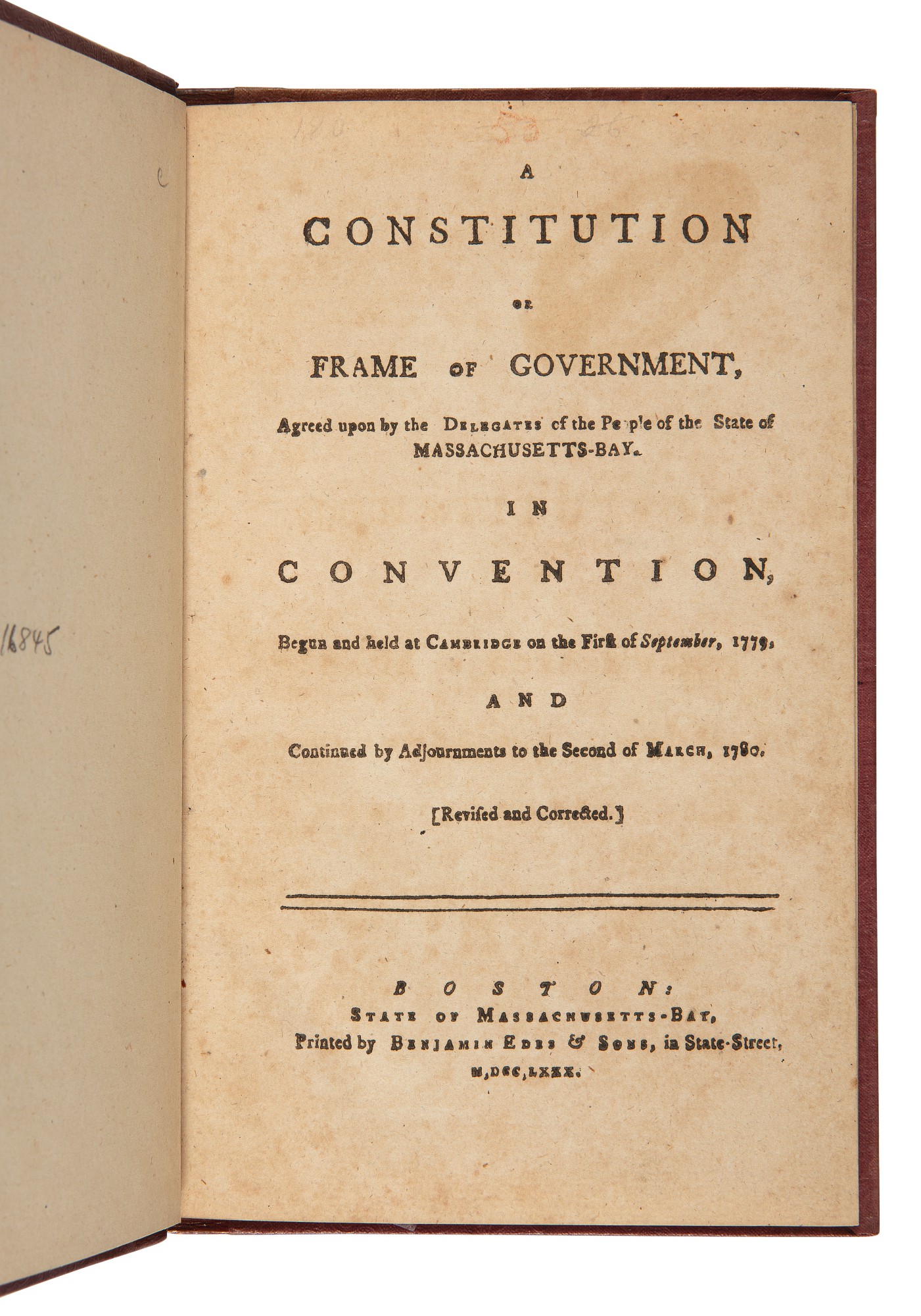 (Massachusetts) | First printing the ratified Constitution of ...