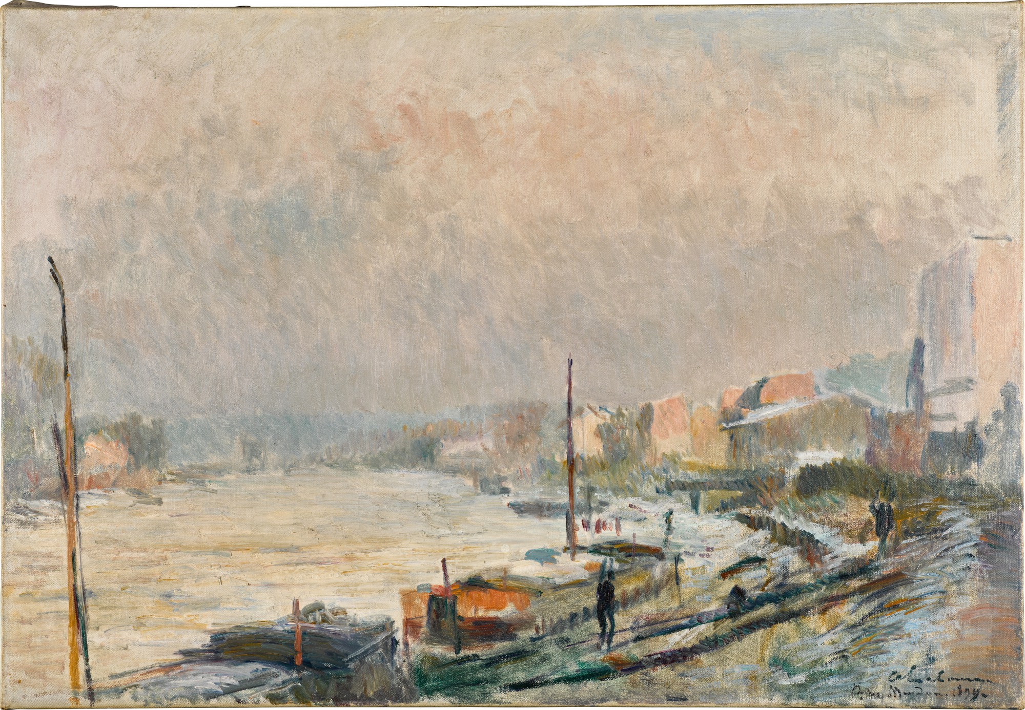 La Seine au Bas-Meudon en hiver; effet de neige et de gelée | Modern ...