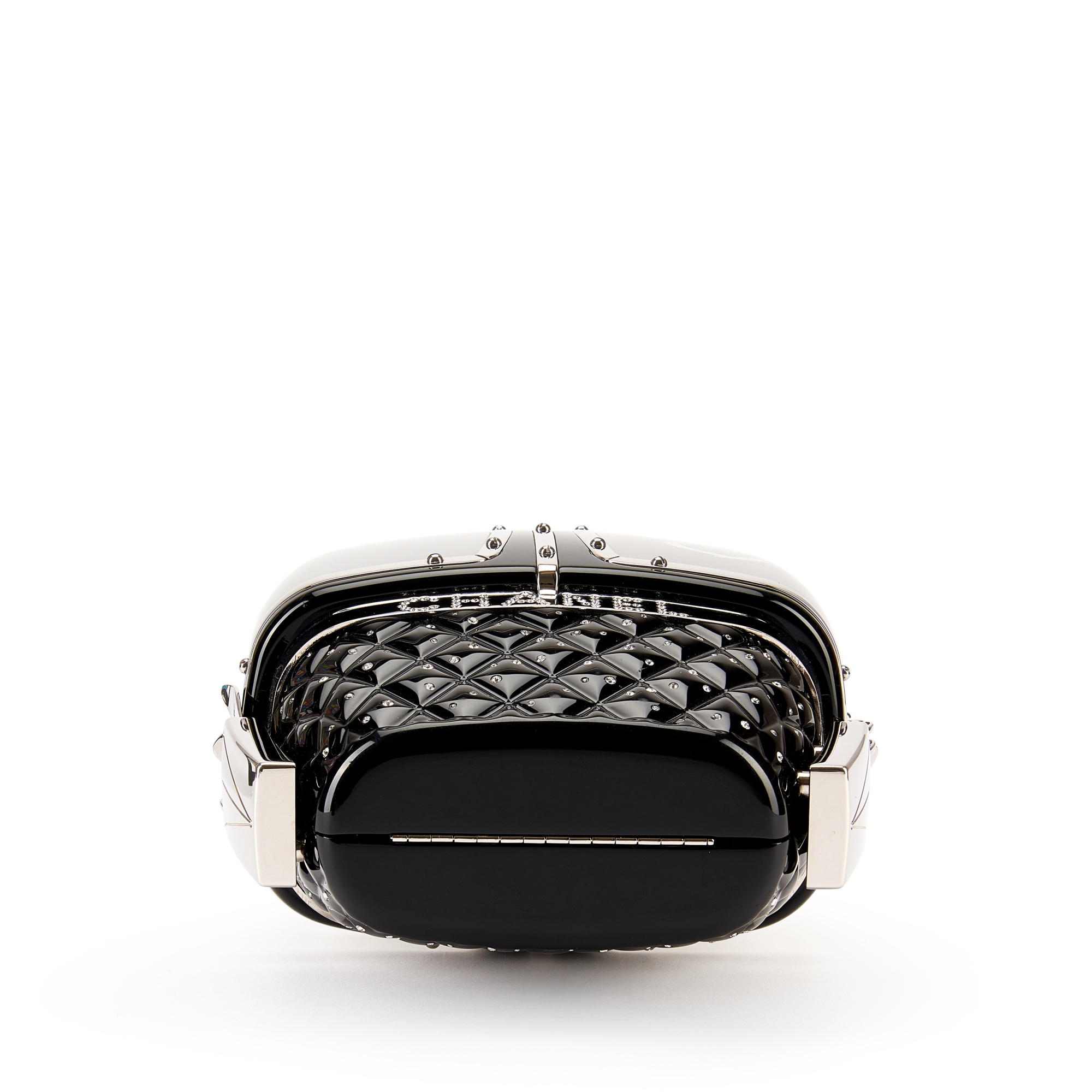 Limited Edition Black and Silver Strass, Lucite, and Enamel Evening In ...