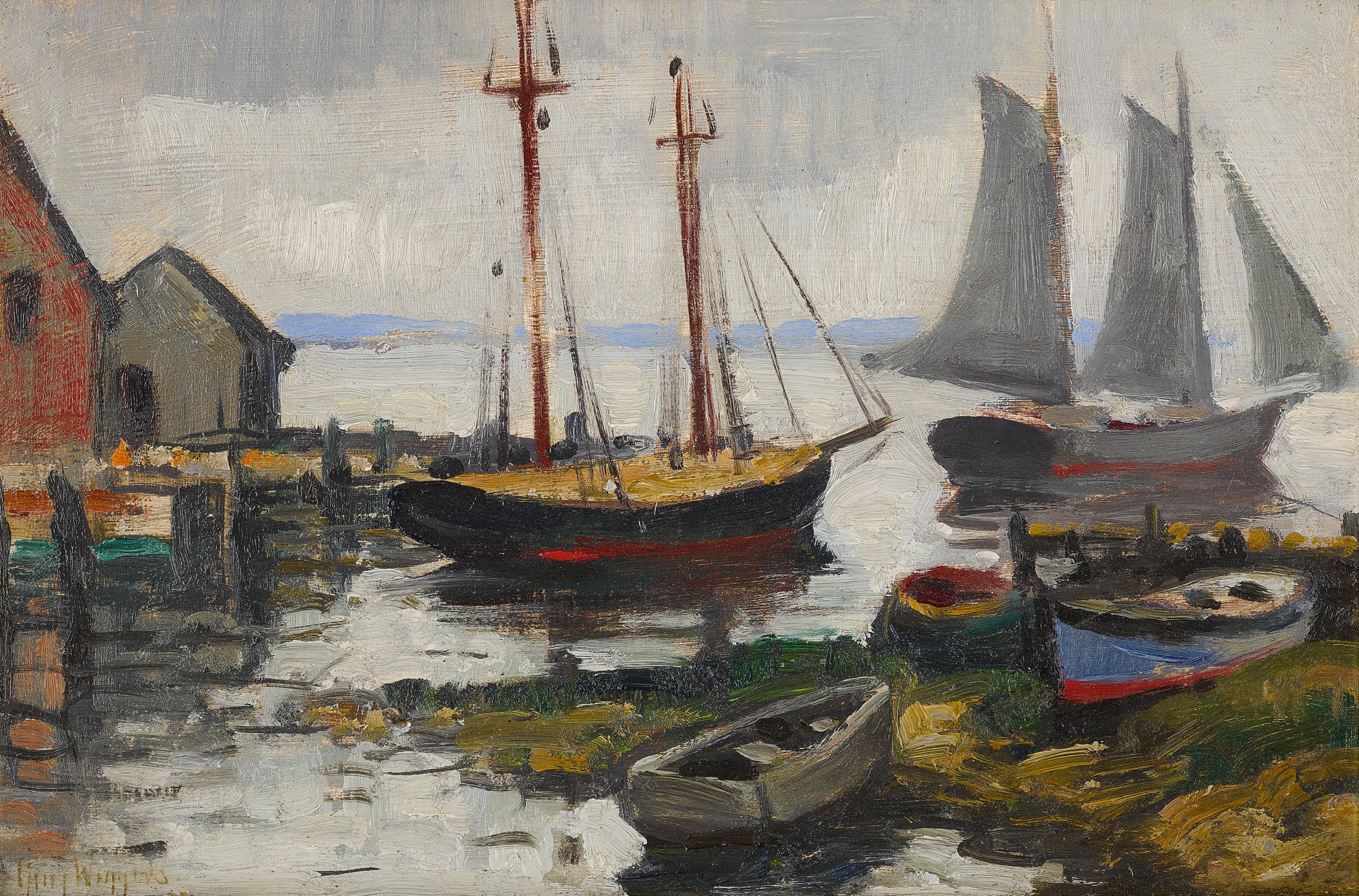 GUY CARLETON WIGGINS | BOATS IN A HARBOR | From Coast to Coast ...