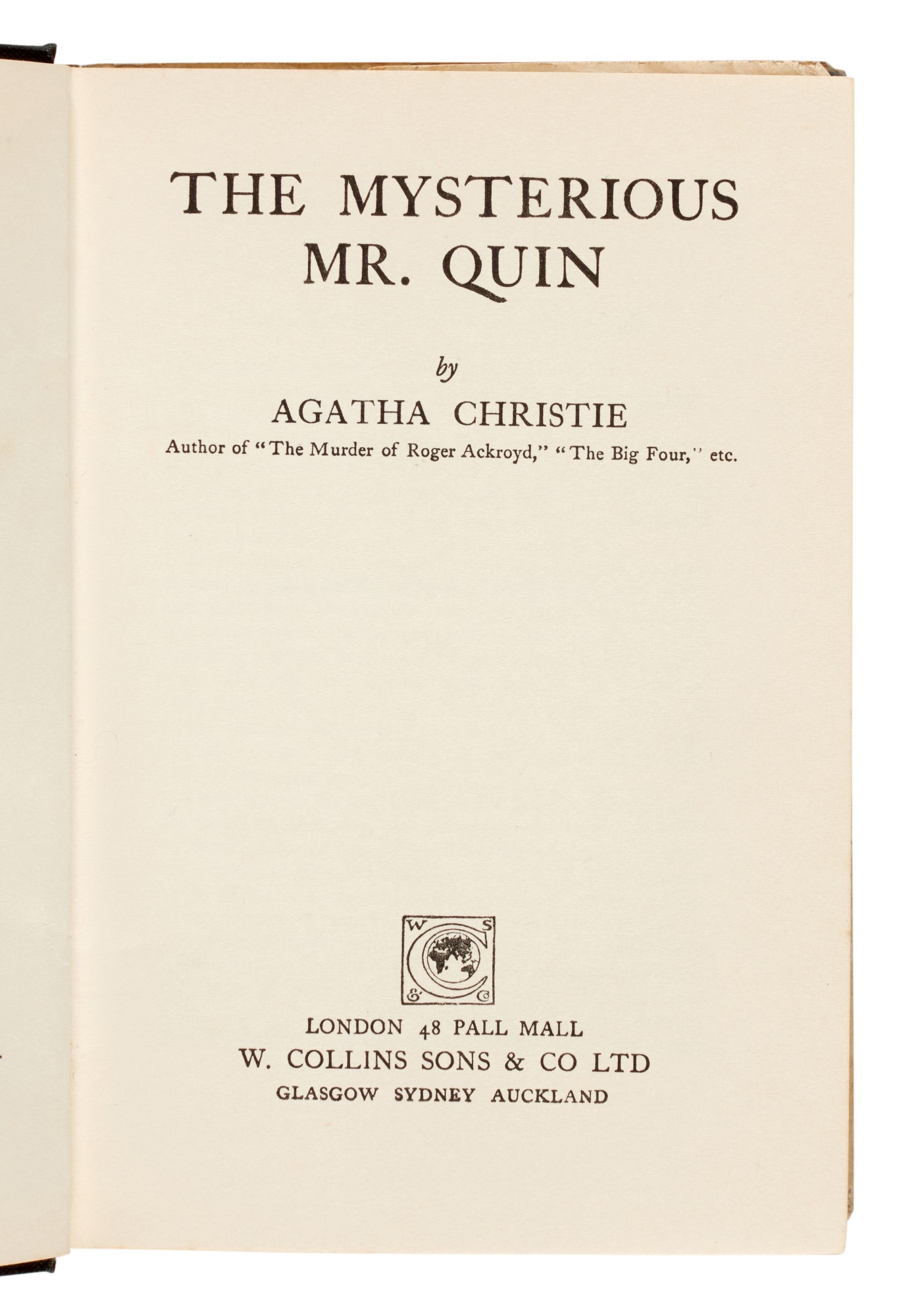 Agatha Christie | The Mysterious Mr Quin, 1930 | Detective Fiction ...