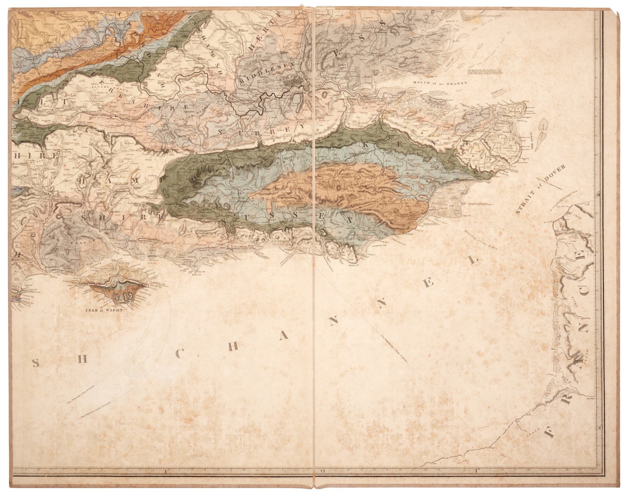 George Bellas Greenough | A Geological Map of England and Wales ...