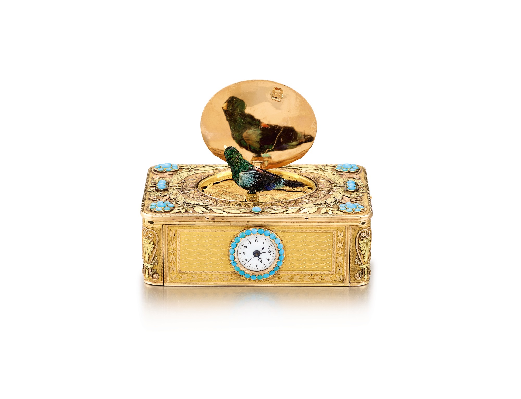 LES FRÈRES ROCHAT | NO 181, A VARI-COLOUR GOLD AND TURQUOISE SINGING ...
