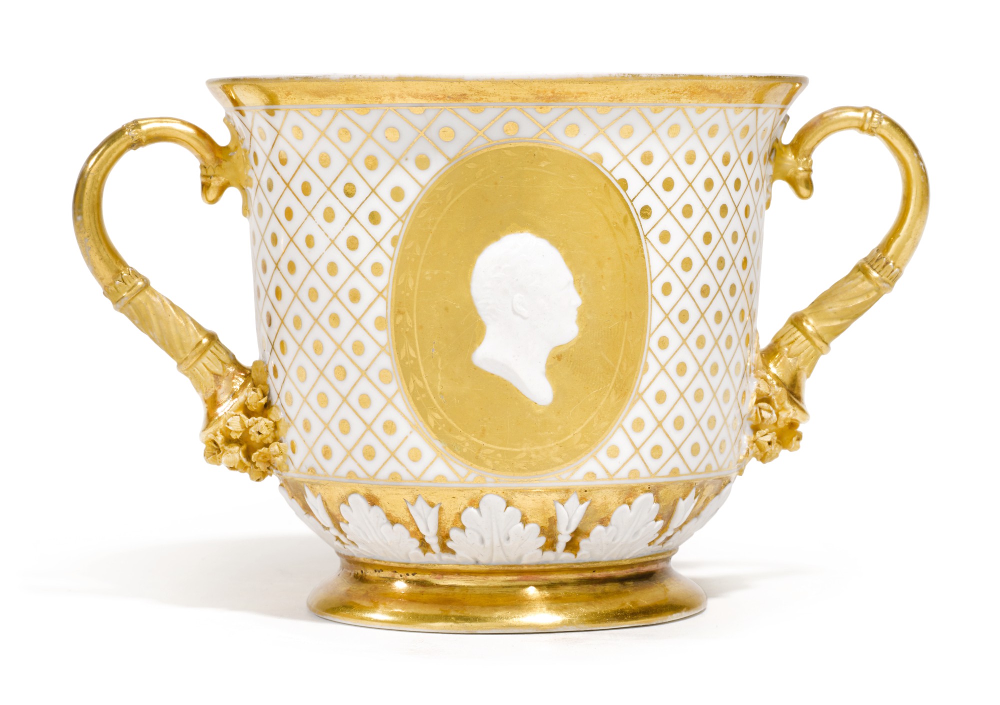 A TWO-HANDED PORCELAIN CUP, PROBABLY IMPERIAL PORCELAIN FACTORY, ST ...