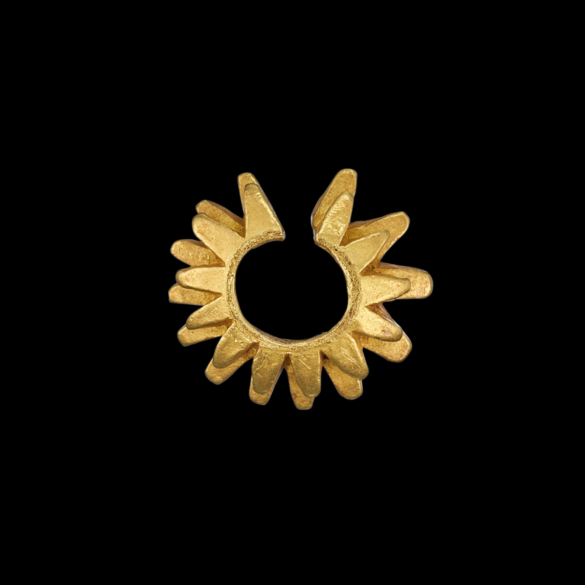 A double-layered solid gold earring Java, Indonesia, 7th - 12th century ...