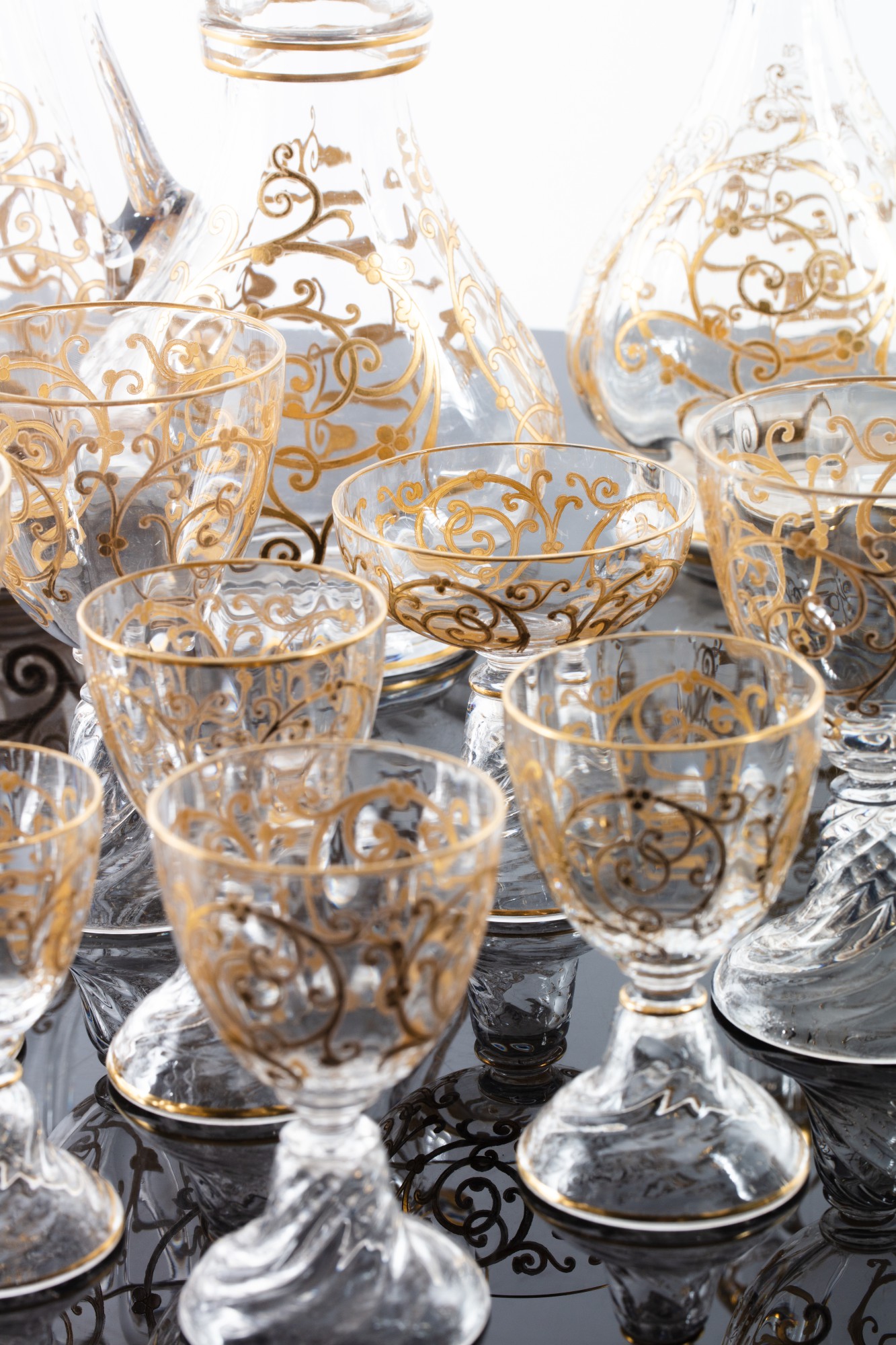 A Saint Louis glass service after the model created for the Coronation ...