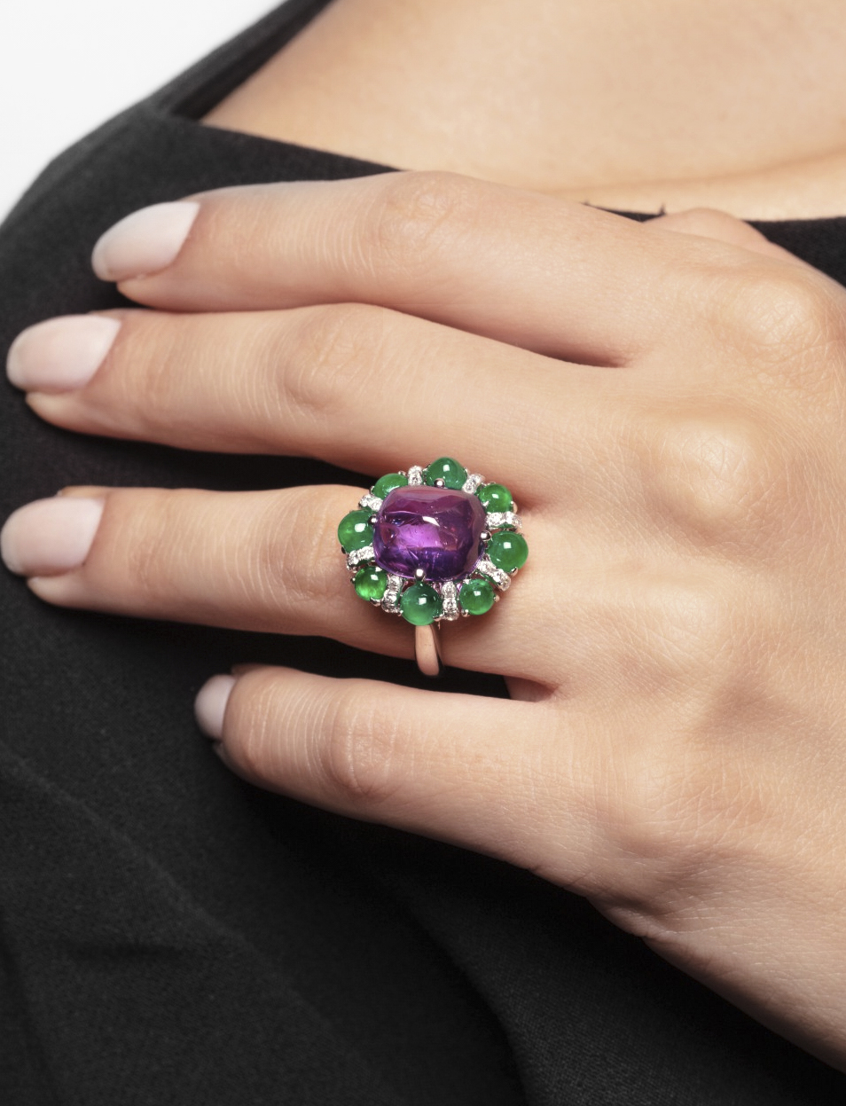 Purple Sapphire, Emerald and Diamond Ring | Important Jewels: Part II ...