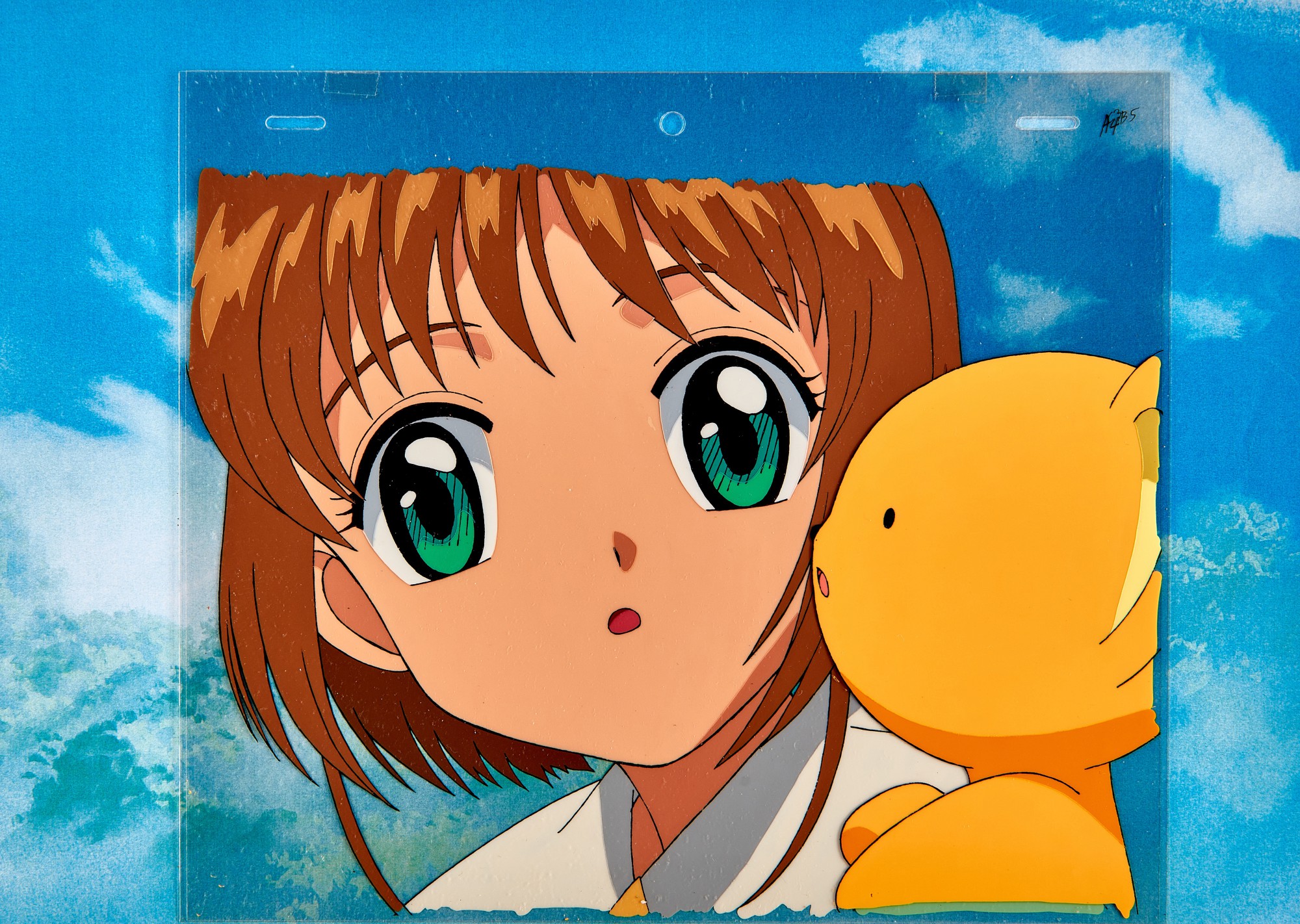 Sakura and Kero from Movie Animation Cels with Printed Background ...