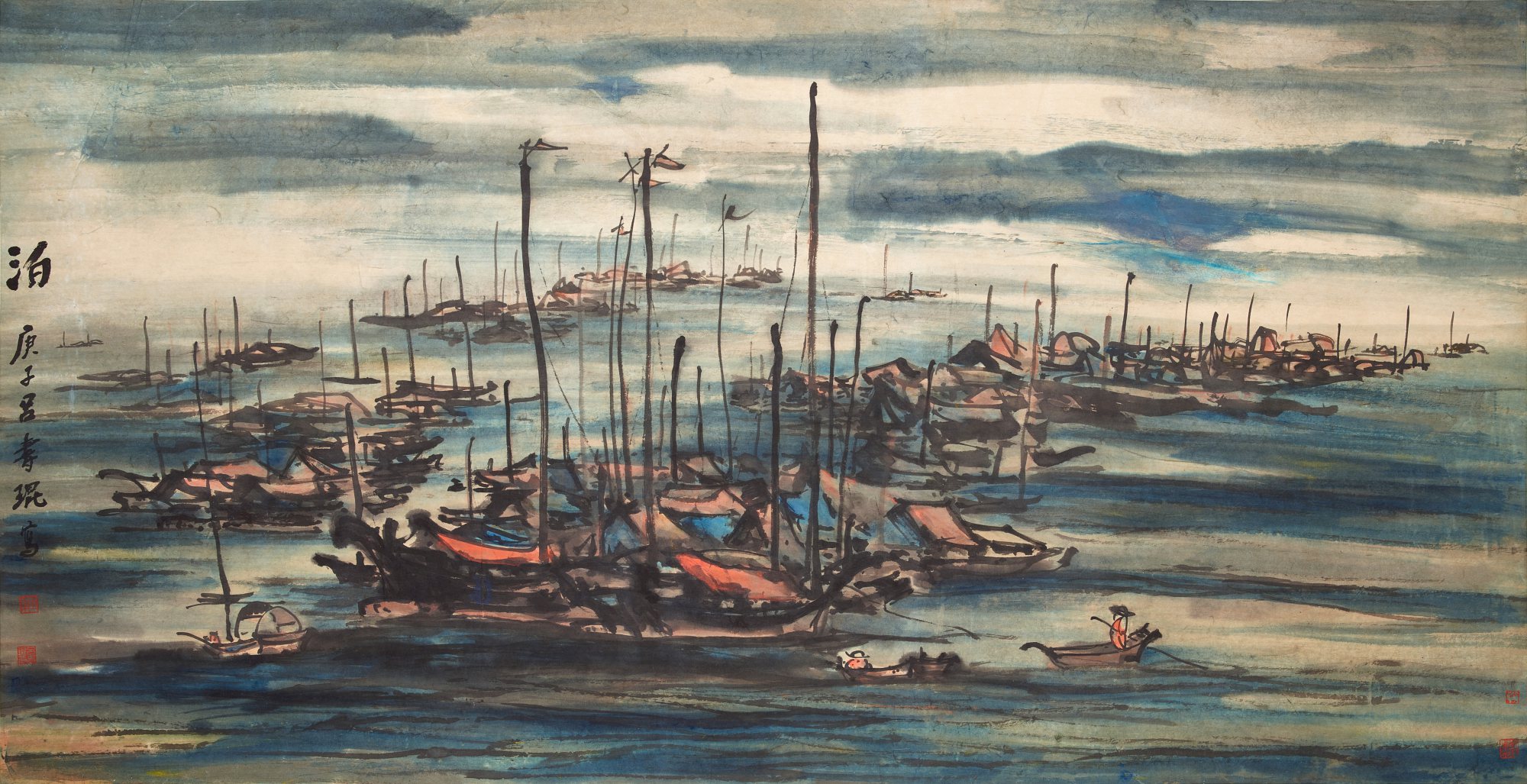 呂壽琨 泊 | Lü Shoukun (Lui Shou-Kwan), Sailboats | Fine Chinese Paintings ...