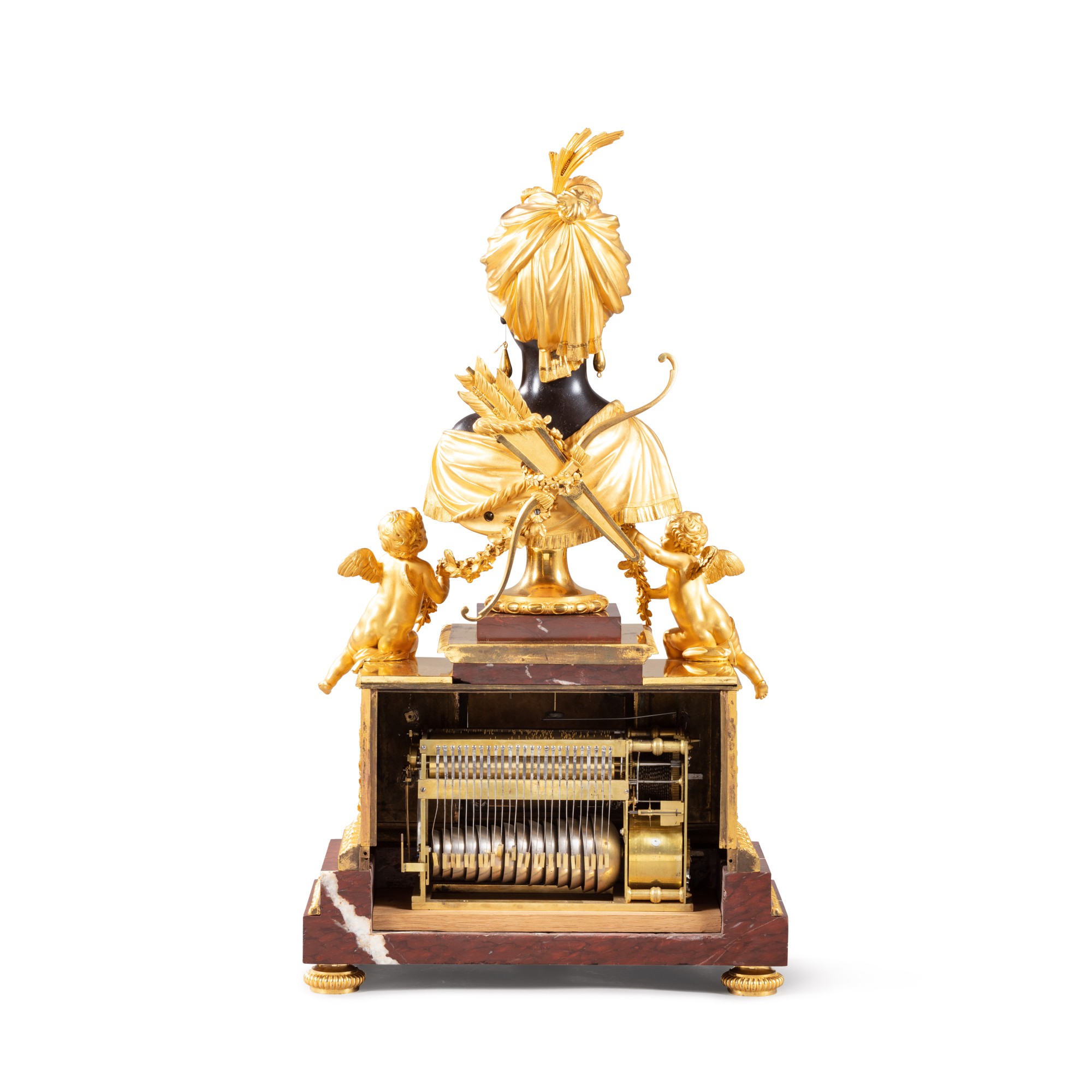 A gilt-bronze musical and automaton mantel clock, late Louis XVI, the mouvement signed Bourdier ...