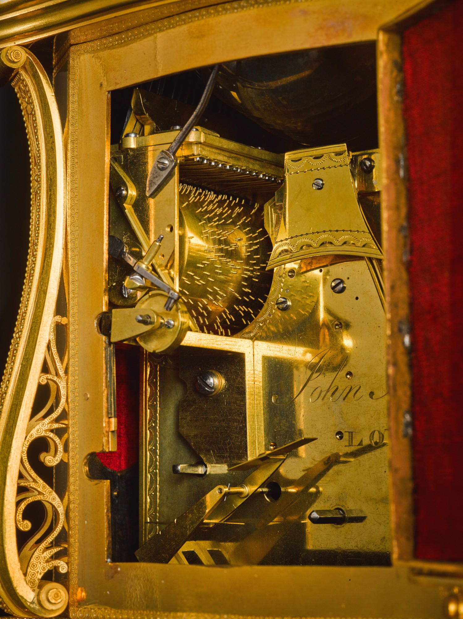 John Mottram: A George III gilt-brass paste-set musical automaton table ...