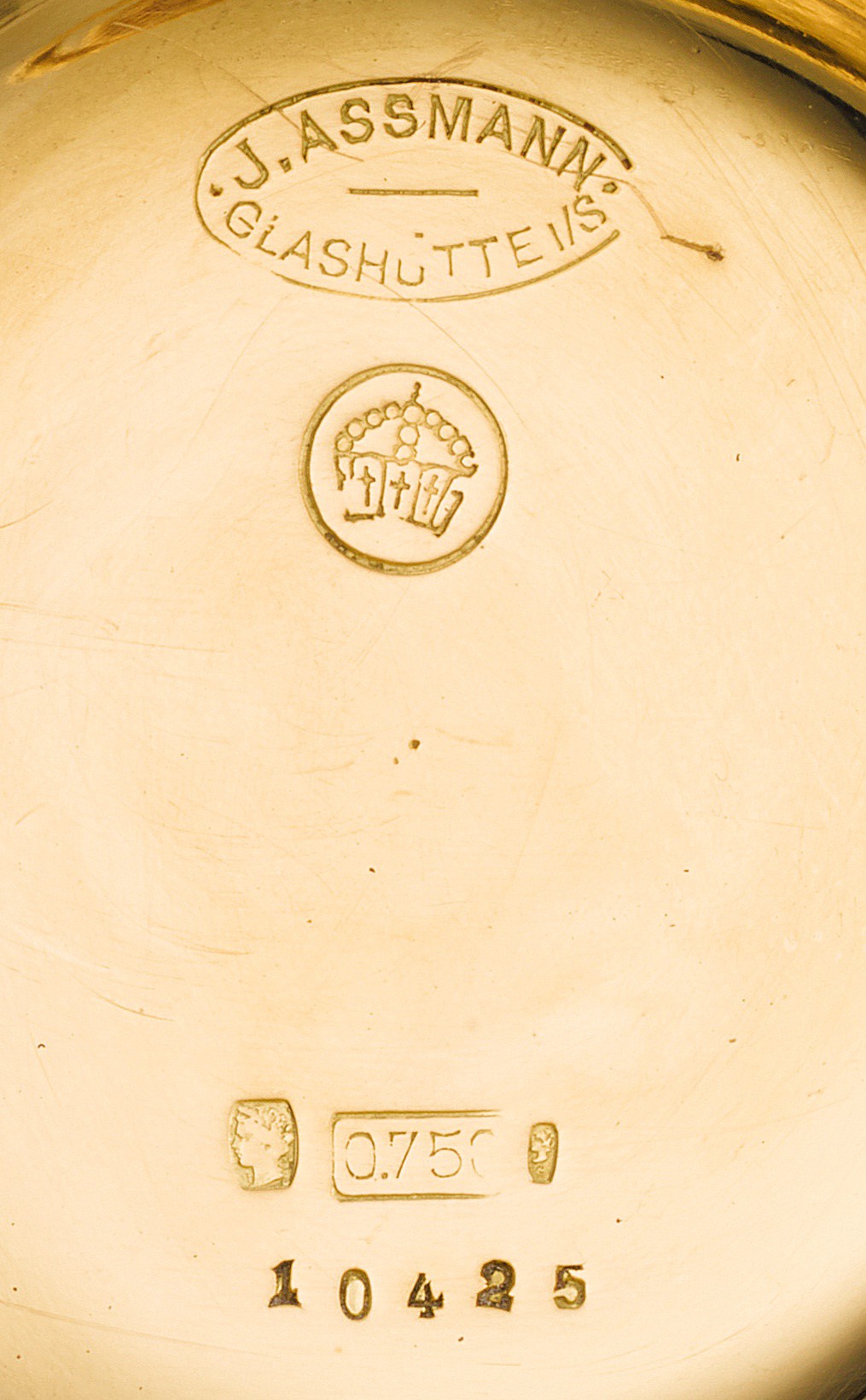 J. ASSMANN, GLASHÜTTE [J. Assmann，格拉蘇蒂] | A LADY'S GOLD DECORATIVELY ...