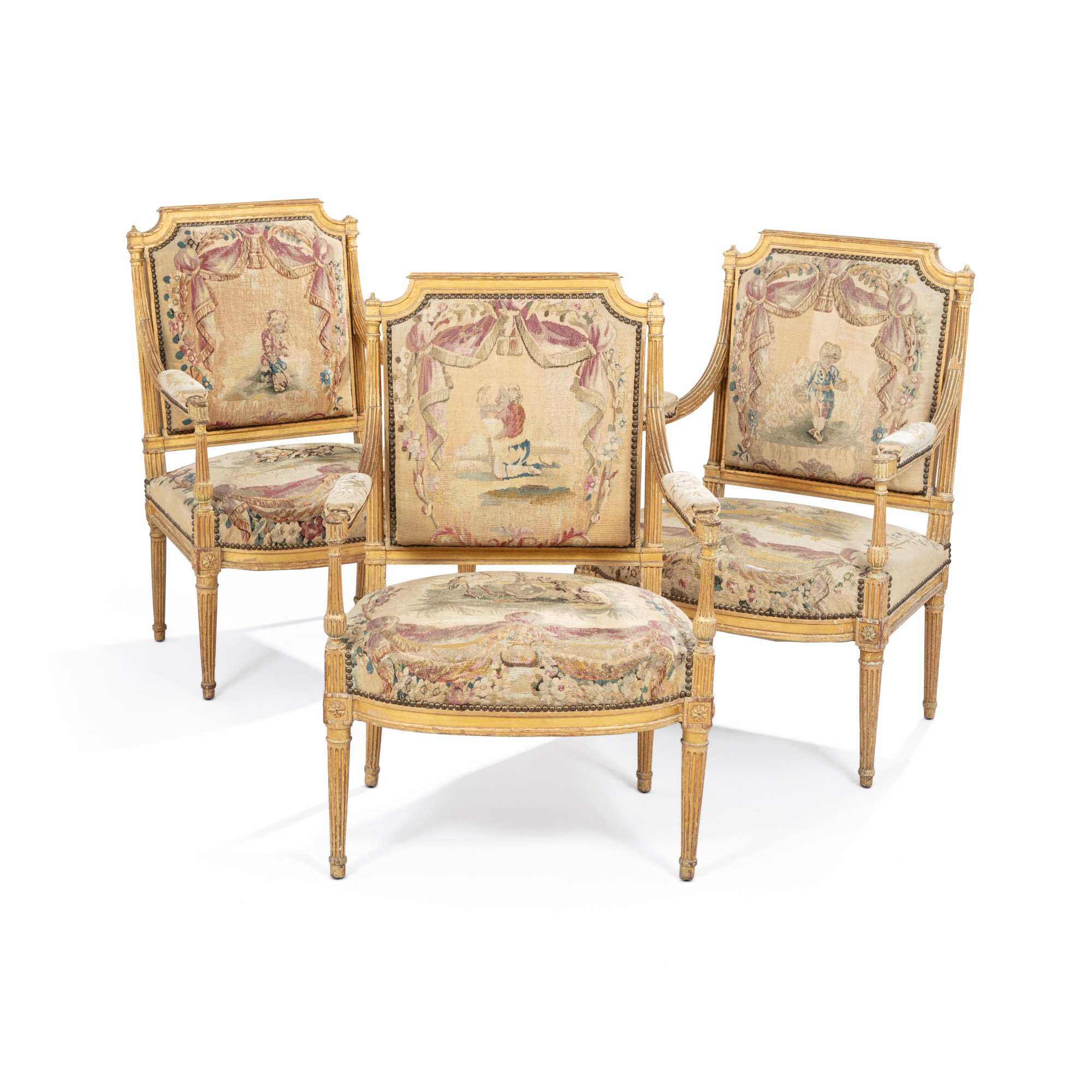 A giltwood seat furniture, Louis XVI, circa 1780 | Mobilier de salon en ...