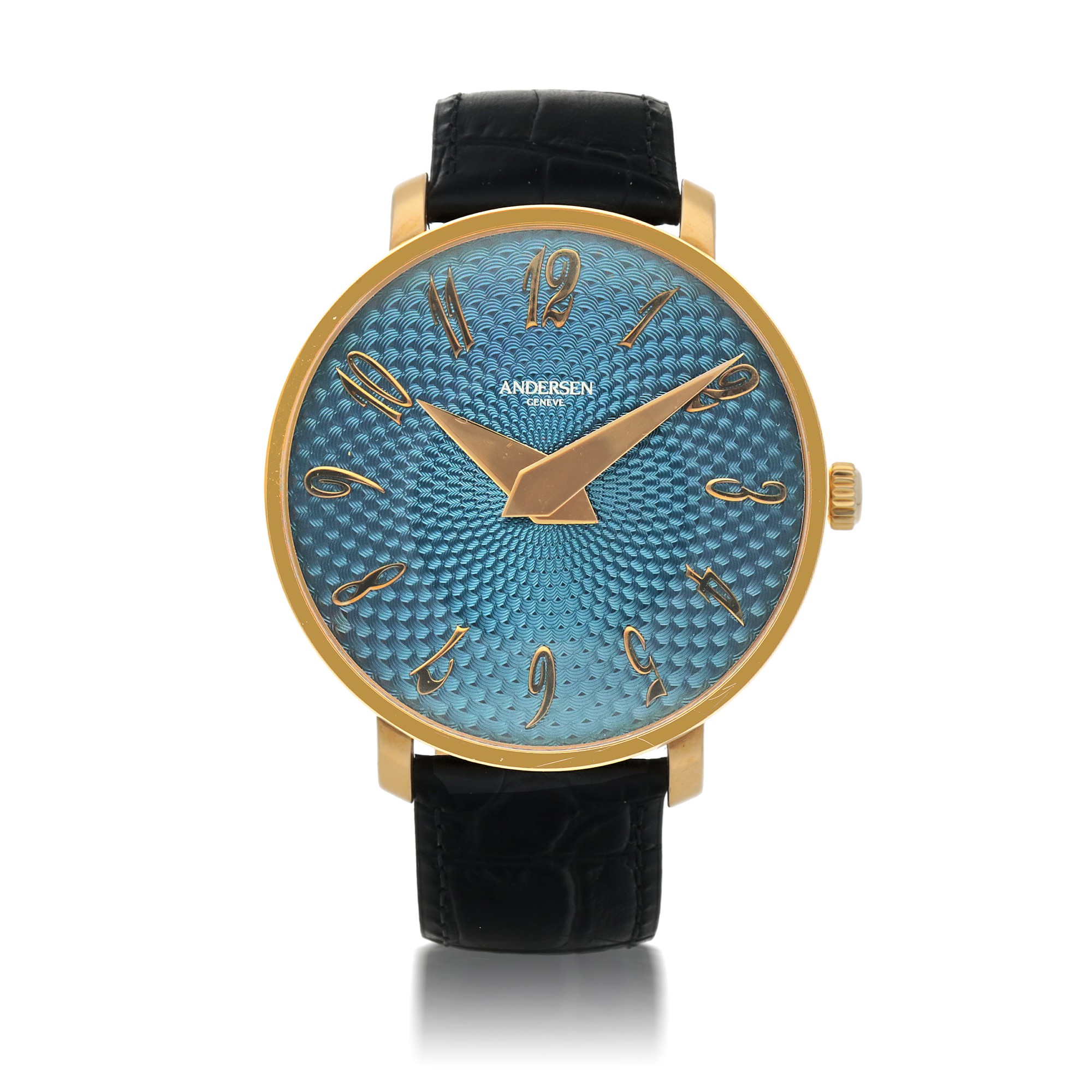 KRONE LIMITED EDITION YELLOW GOLD WRISTWATCH WITH ENAMEL DIAL CIRCA ...