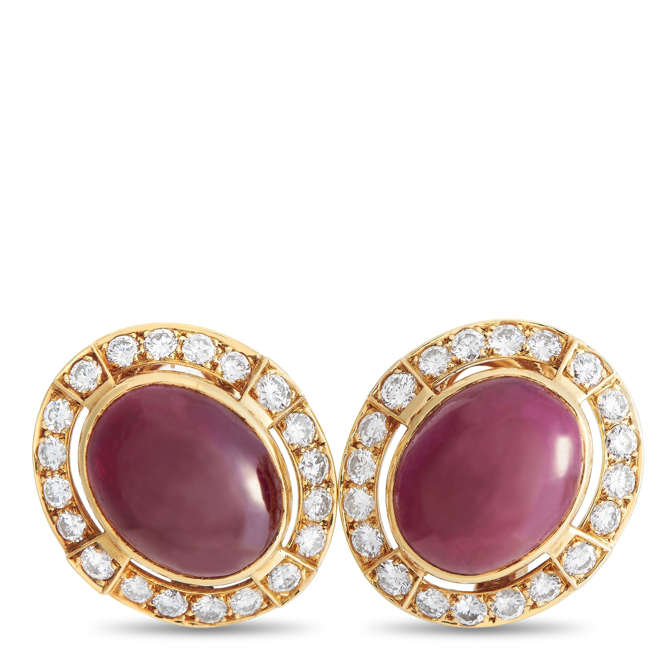 Cartier Vintage Gold, Ruby And Diamond Earclips Available For Immediate ...